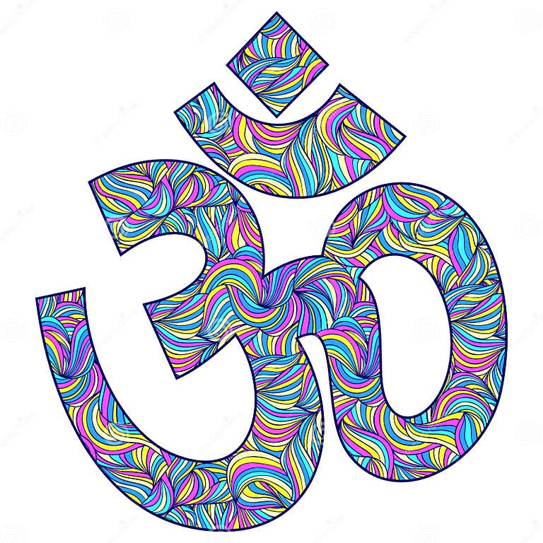Om Symbool Op Witte Achtergrond Vector Illustratie - Illustration of ...