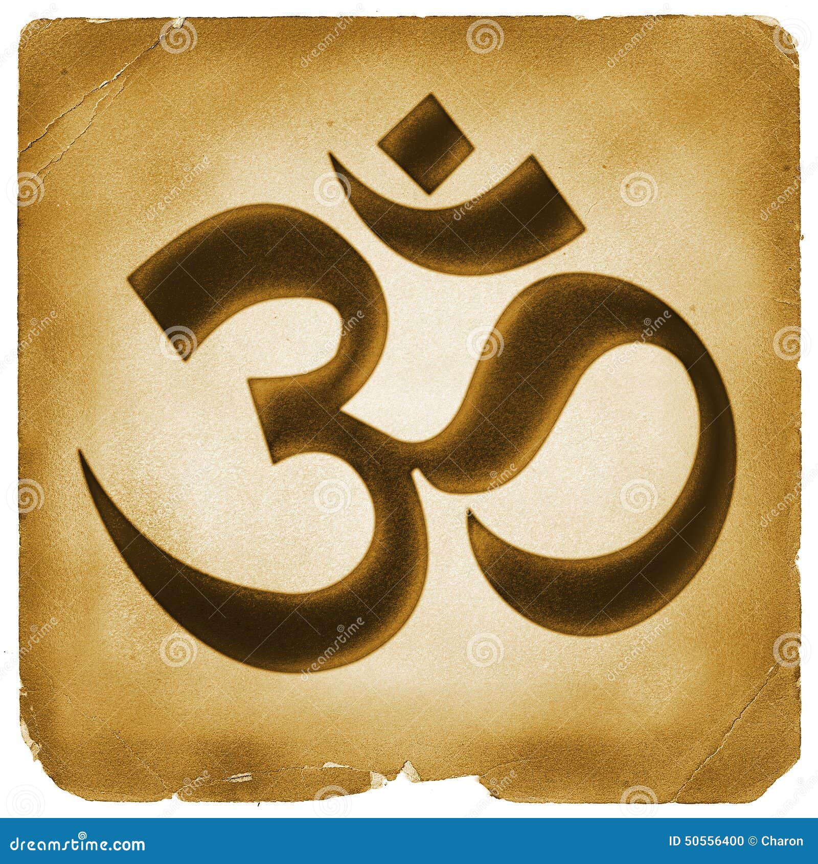 Om symbool oud document stock illustratie. Illustration of boedha ...