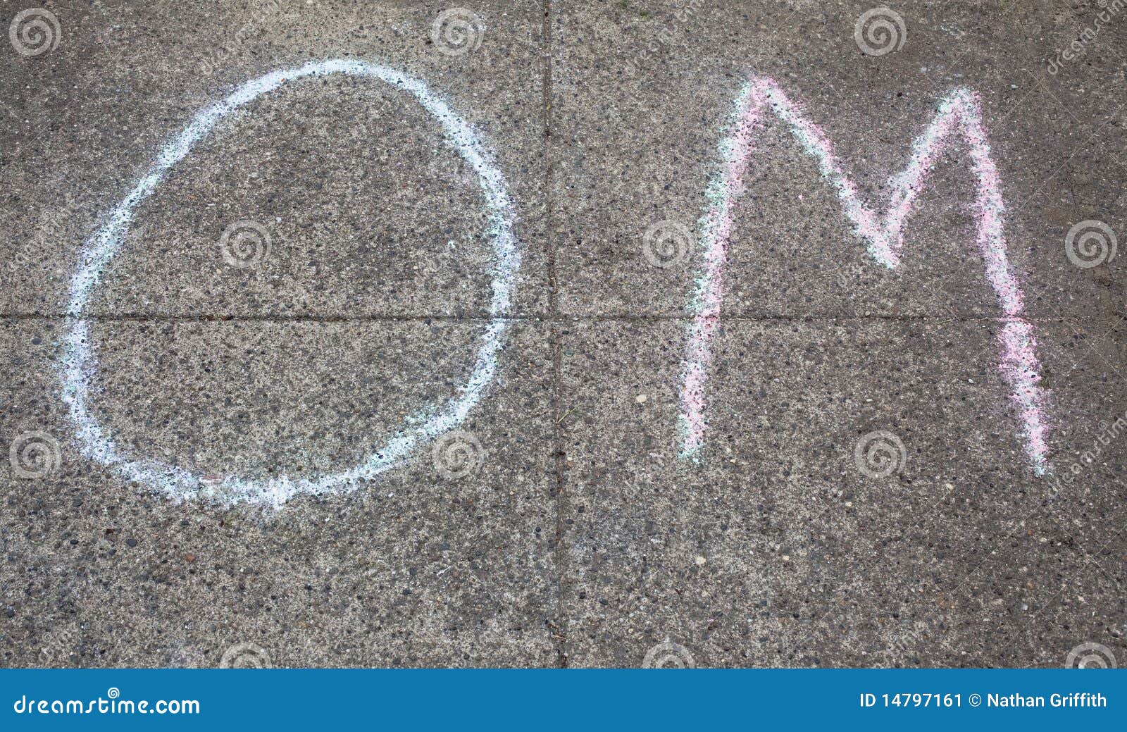 Om Written with Chalk on Sidewalk Stock Image - Image of information ...