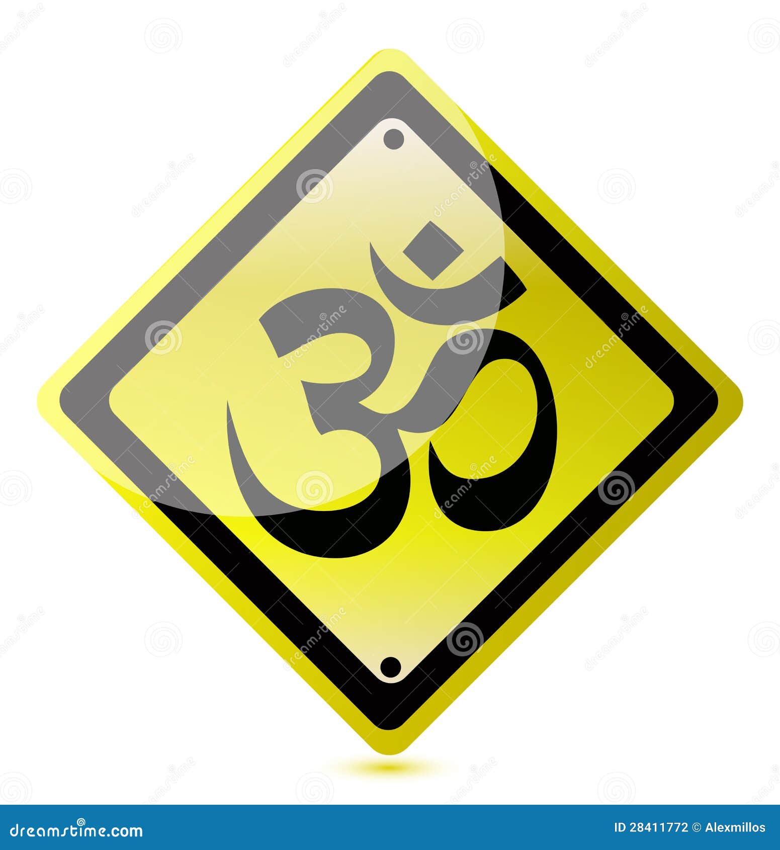 Om yellow road sign stock illustration. Illustration of hinduism - 28411772