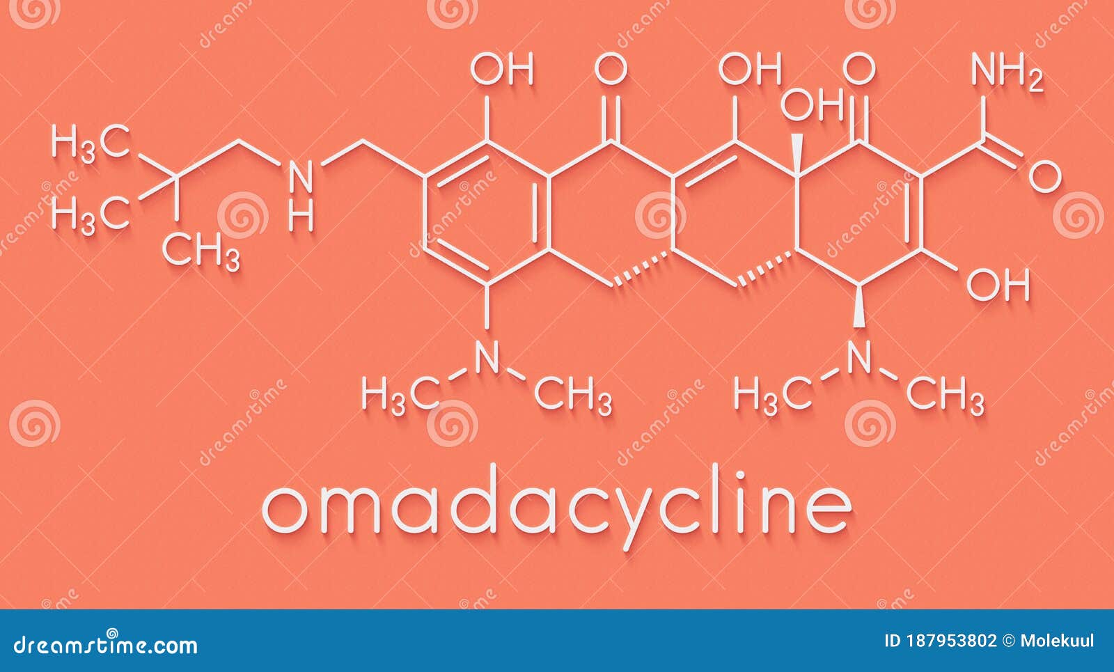 Omadacycline Antibiotic Drug Molecule. Skeletal Formula. Stock ...