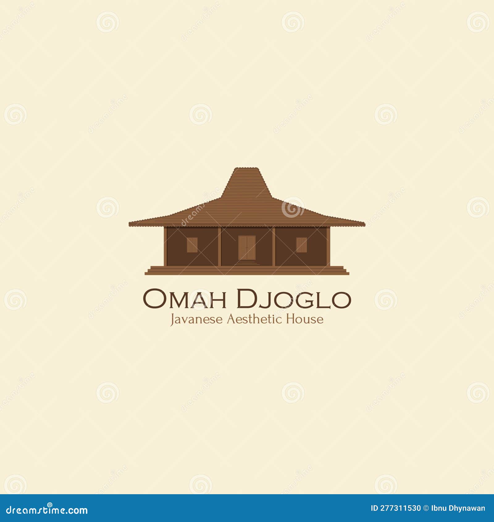 Illustration of Traditional House of Yogyakarta Indonesia Omah Djoglo ...