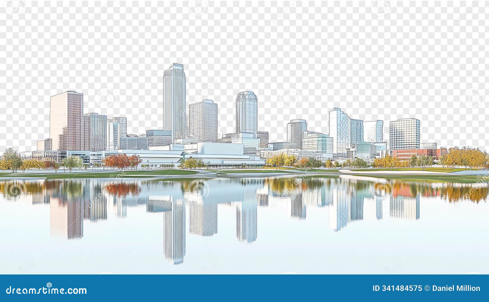 Omaha city skyline stock illustration. Illustration of design - 341484575
