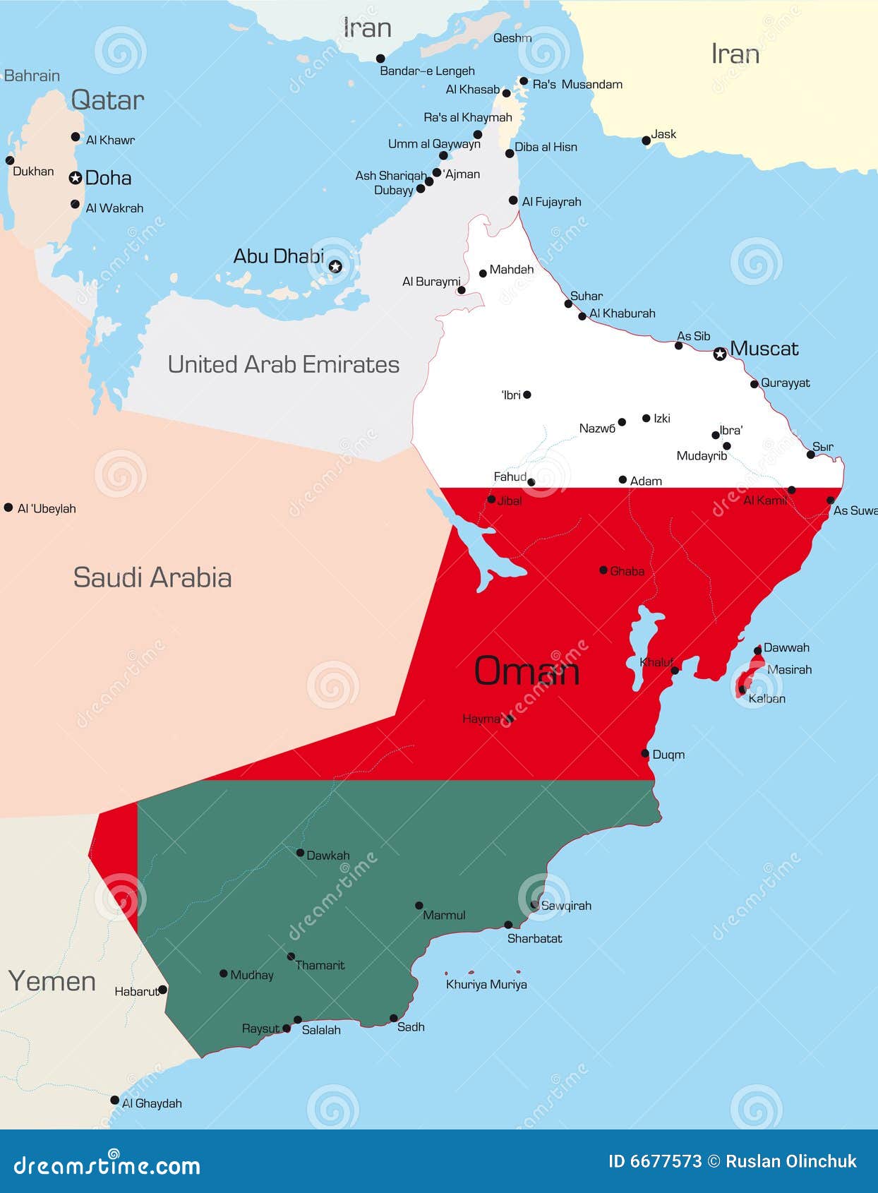 Oman stock vector. Illustration of background, blue, nation - 6677573