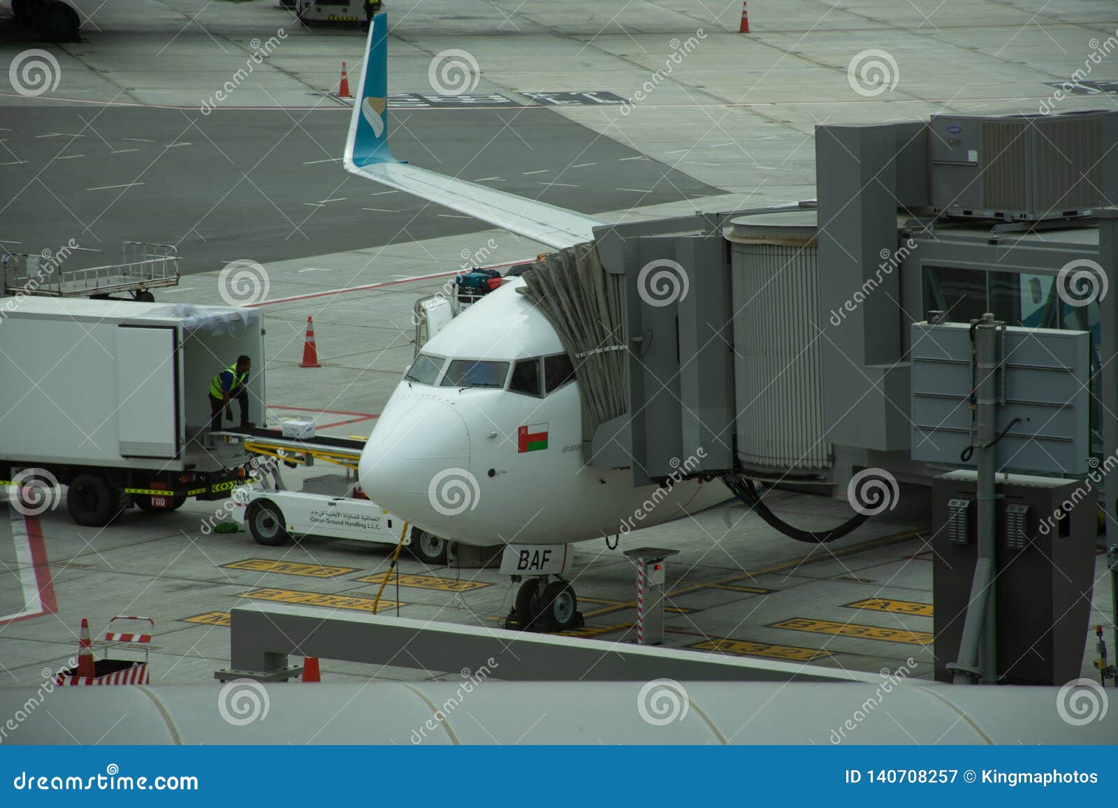 Oman Air Airplane Parks at the Muscat International Airport Editorial ...