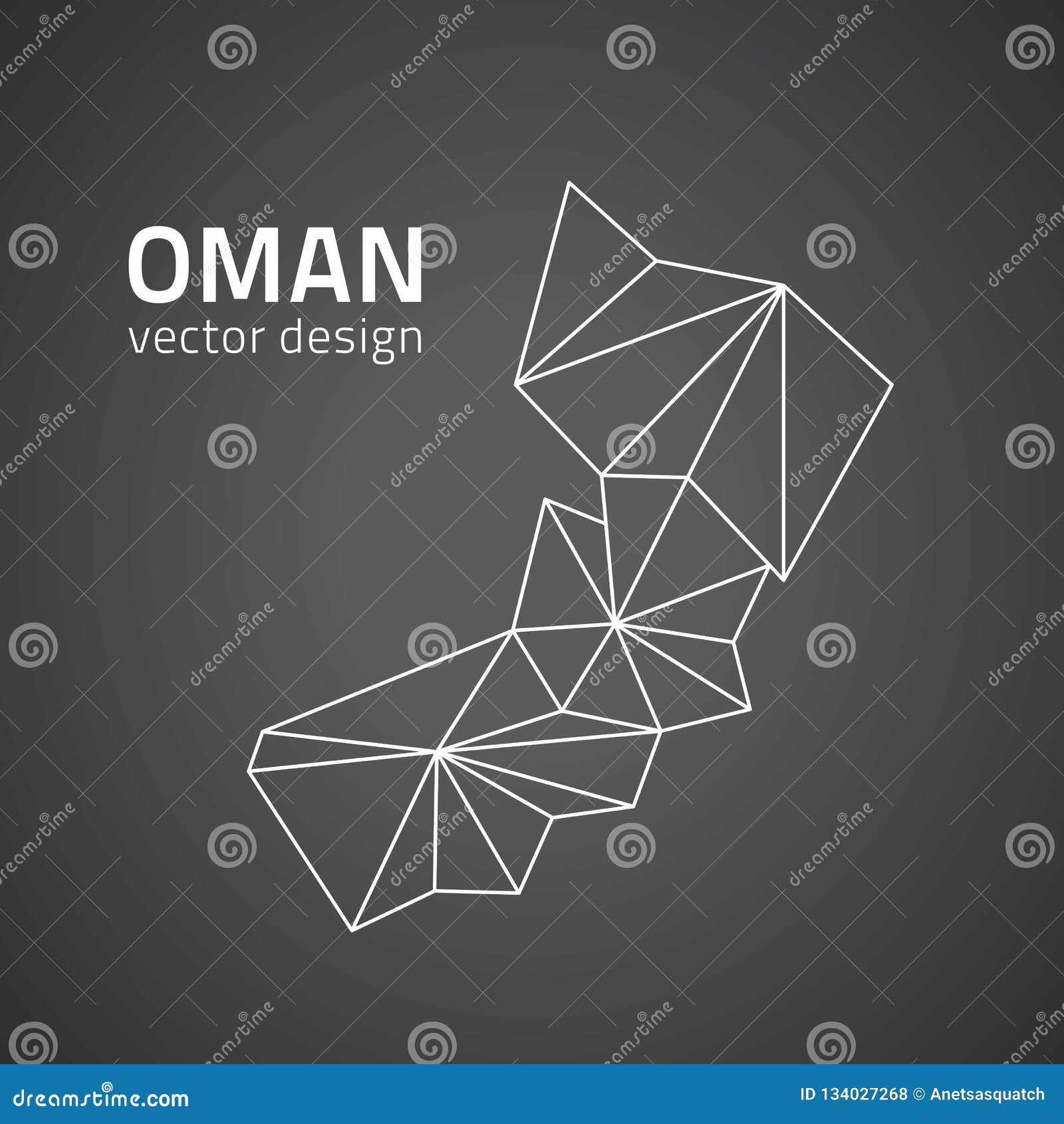 Oman Black Triangle Vector Mosaic Outline Map Stock Vector ...