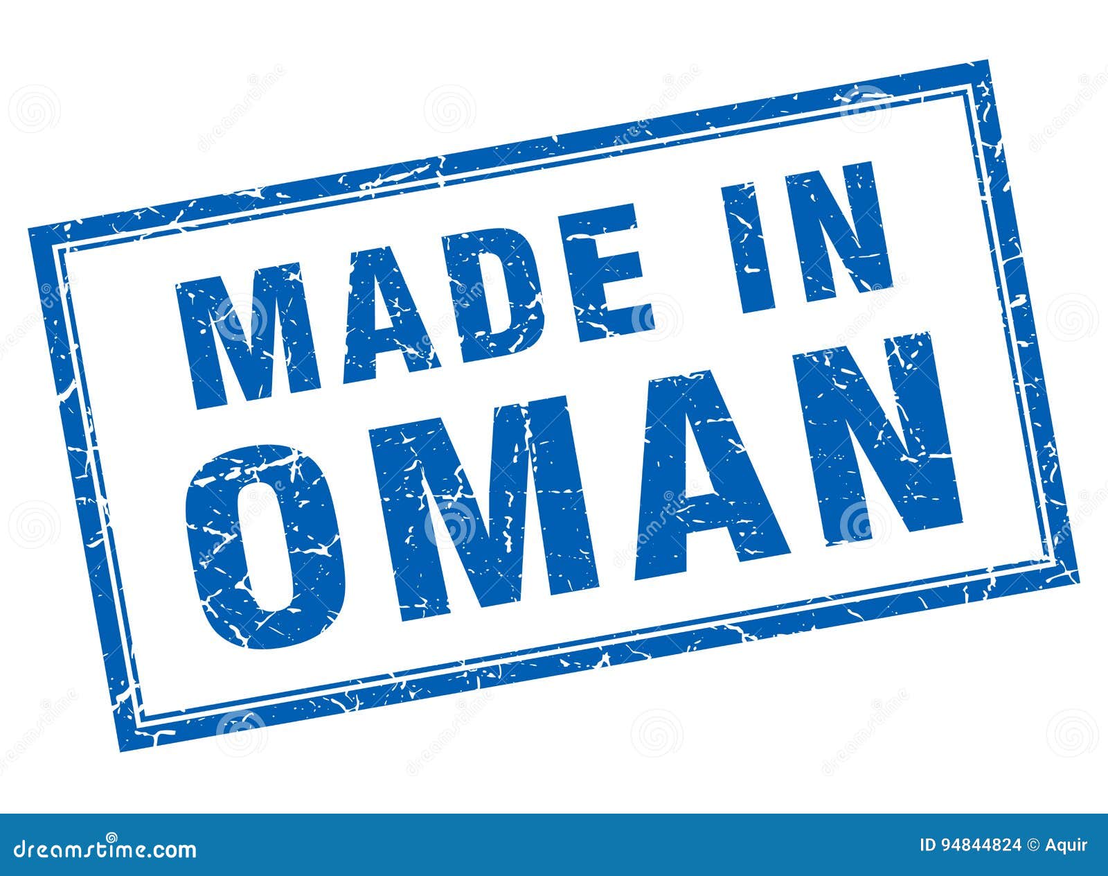 Oman Blue Marked In Political Map Of South Asia And Middle East. Simple ...