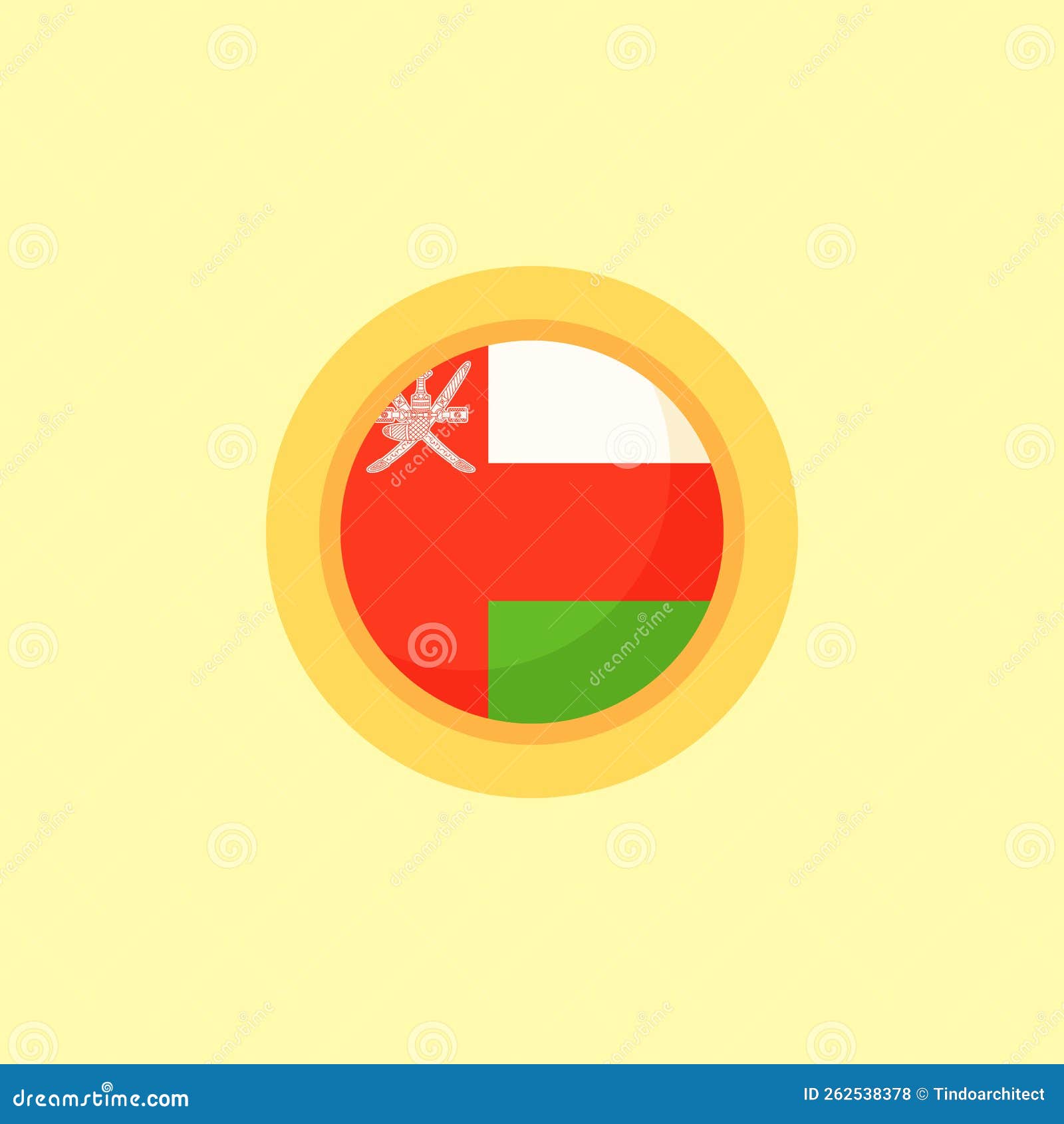 Oman - Circular Flag stock vector. Illustration of isolated - 262538378