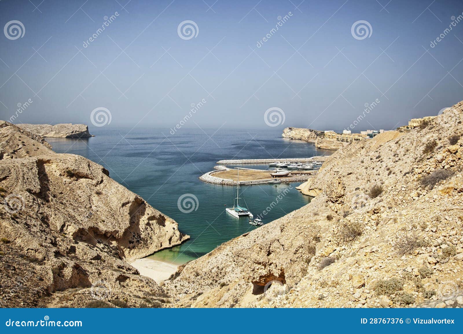 Oman coast landscape stock photo. Image of shore, boats - 28767376