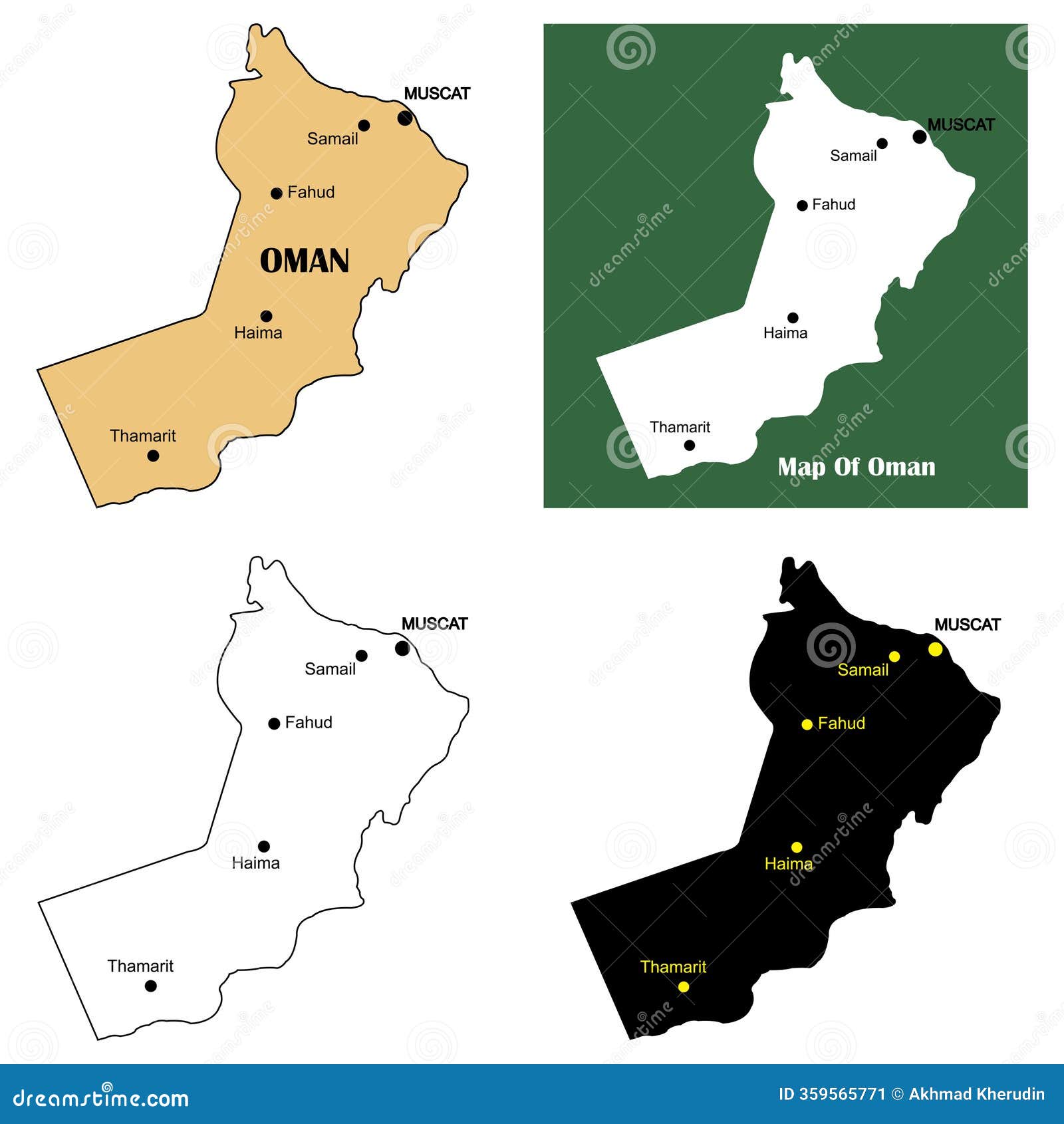 Oman Country Detailed Editable Map Cartoon Vector | CartoonDealer.com ...