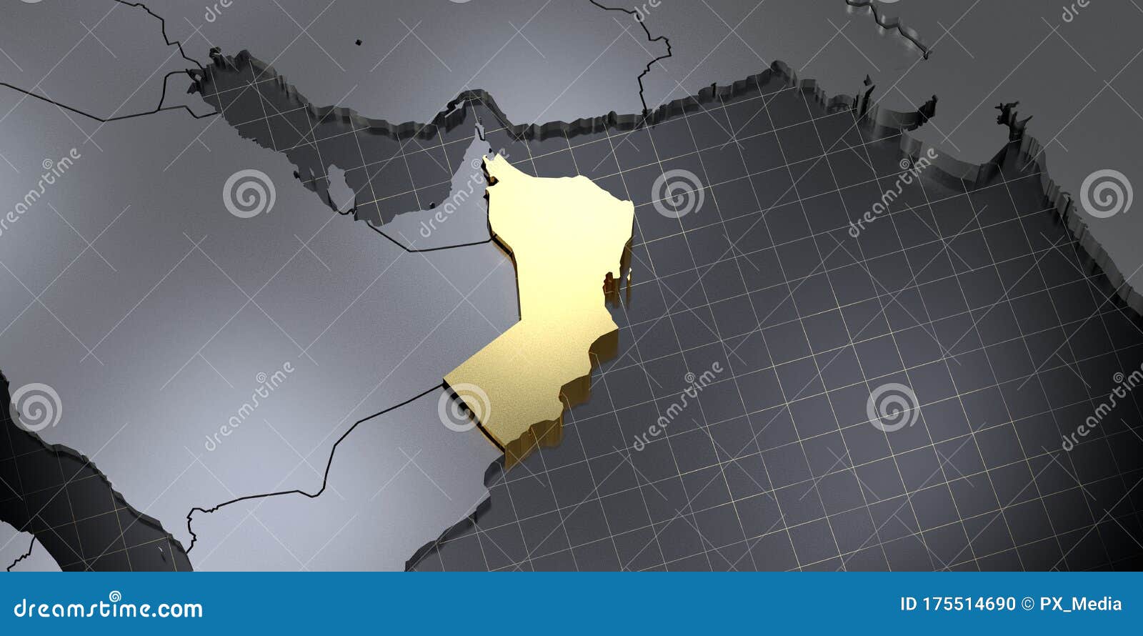Oman - Country Shape - 3D Illustration Stock Illustration ...