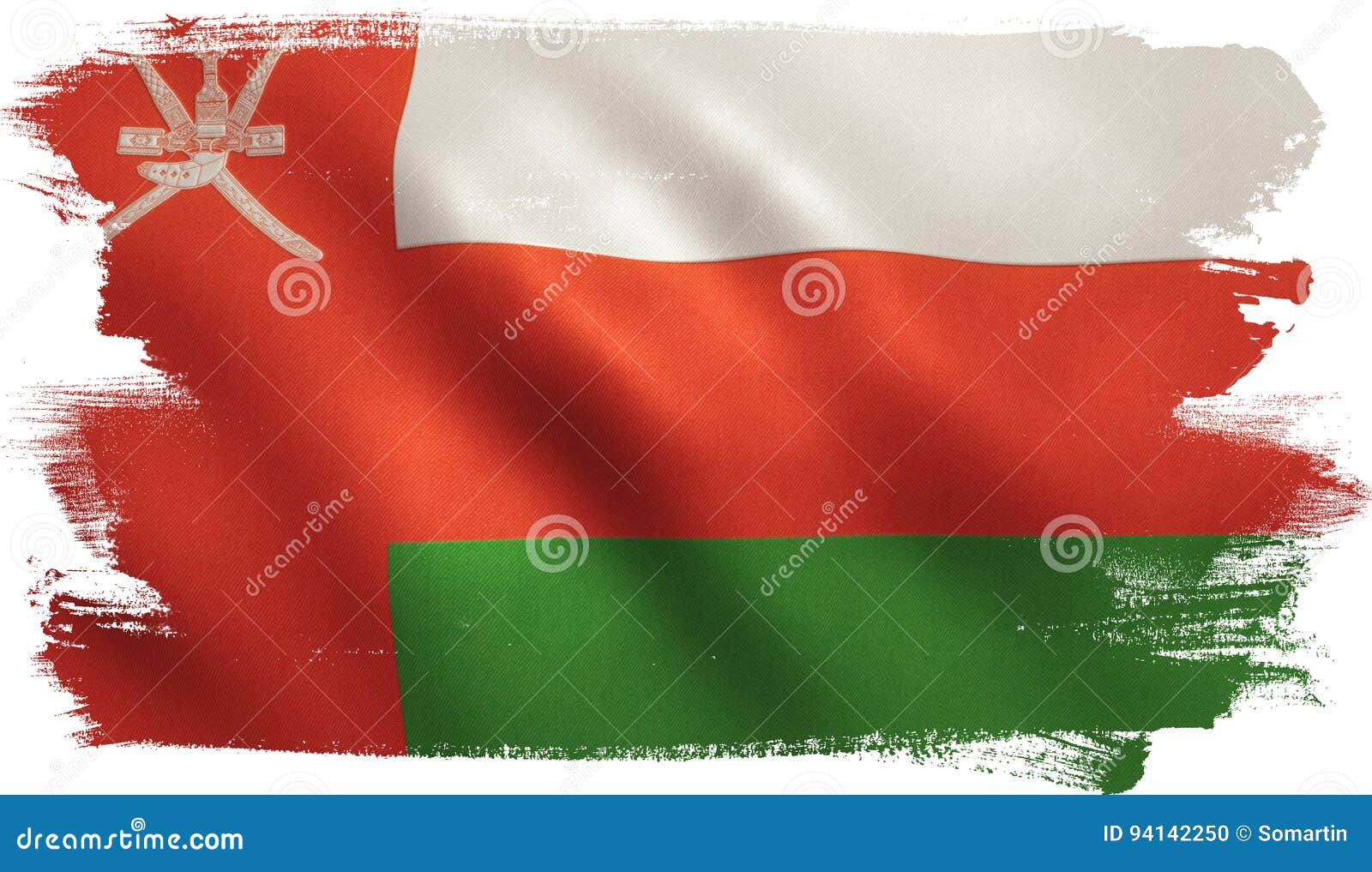Oman Flag Map, Chaotic Particles Pattern In The Omani Flag Colors ...