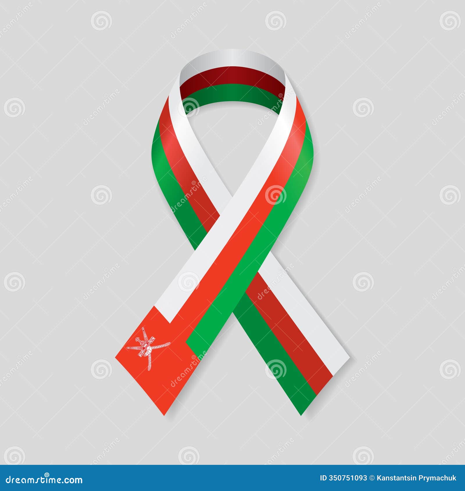Oman Flag Stripe Ribbon Wavy Background Layout. Vector Illustration ...