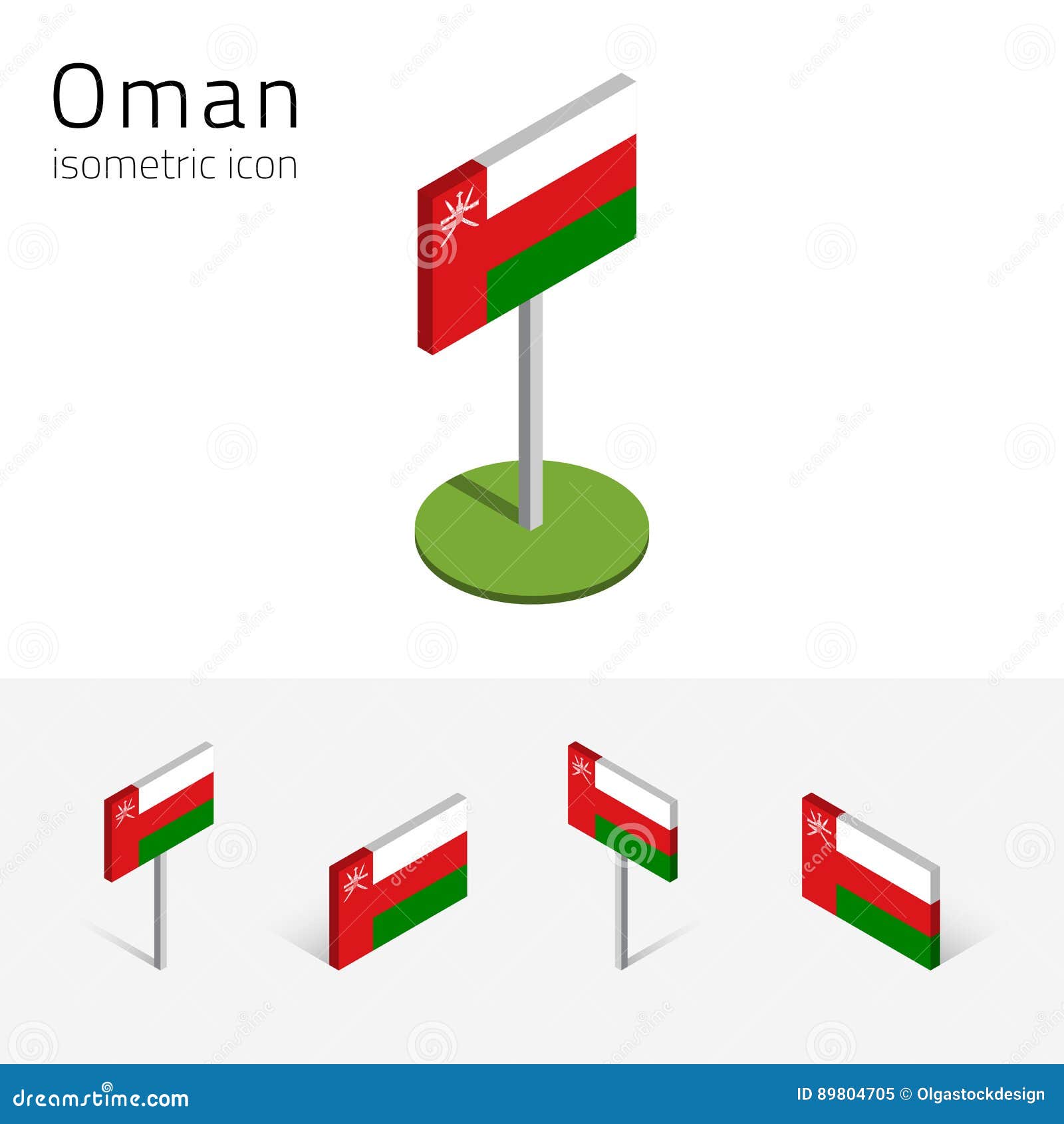 Oman Flag, Vector Set of 3D Isometric Flat Icons Stock Vector ...
