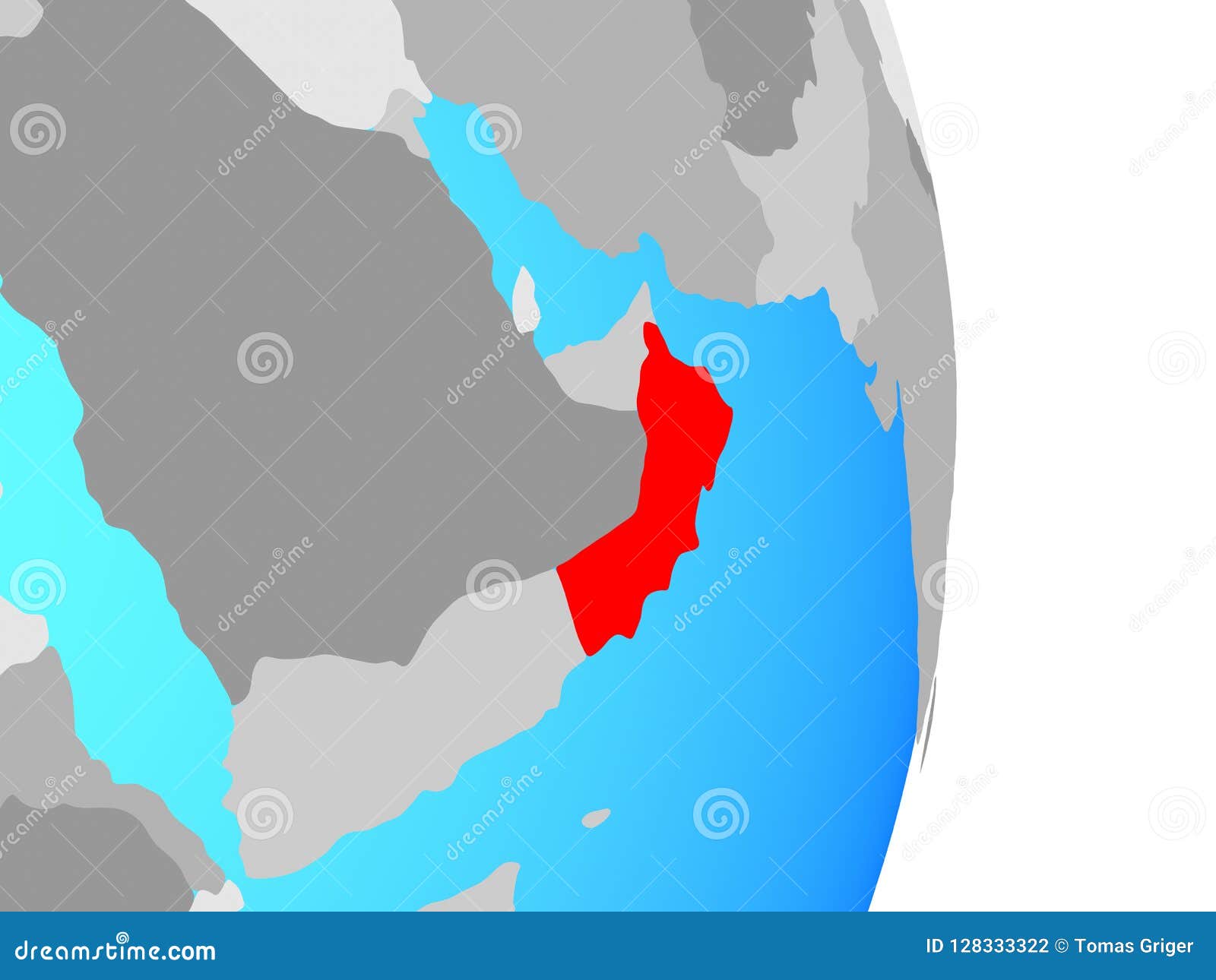 Oman on globe stock illustration. Illustration of globe - 128333322