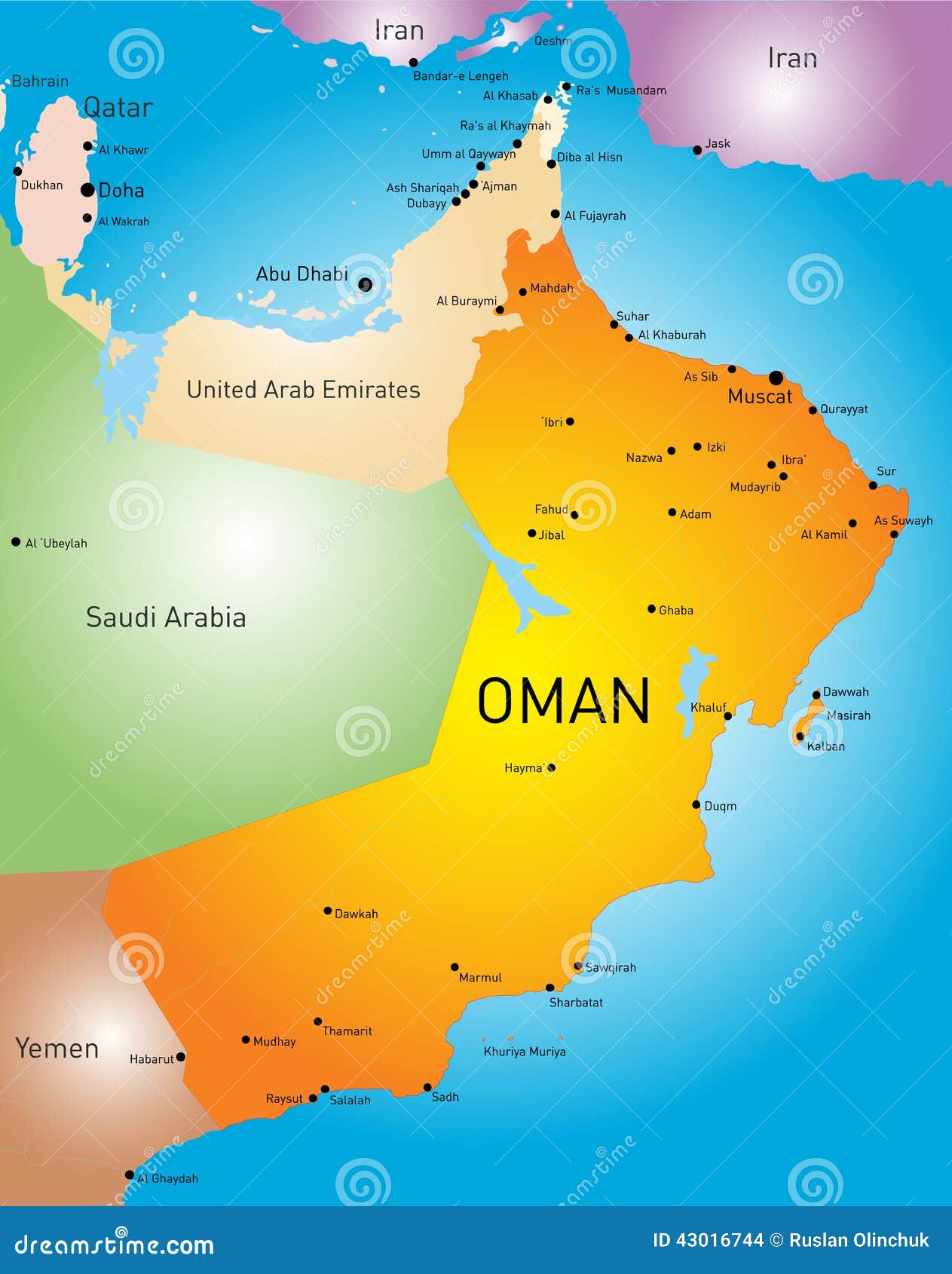 Oman-Land vektor abbildung. Illustration von irak, karte - 43016744