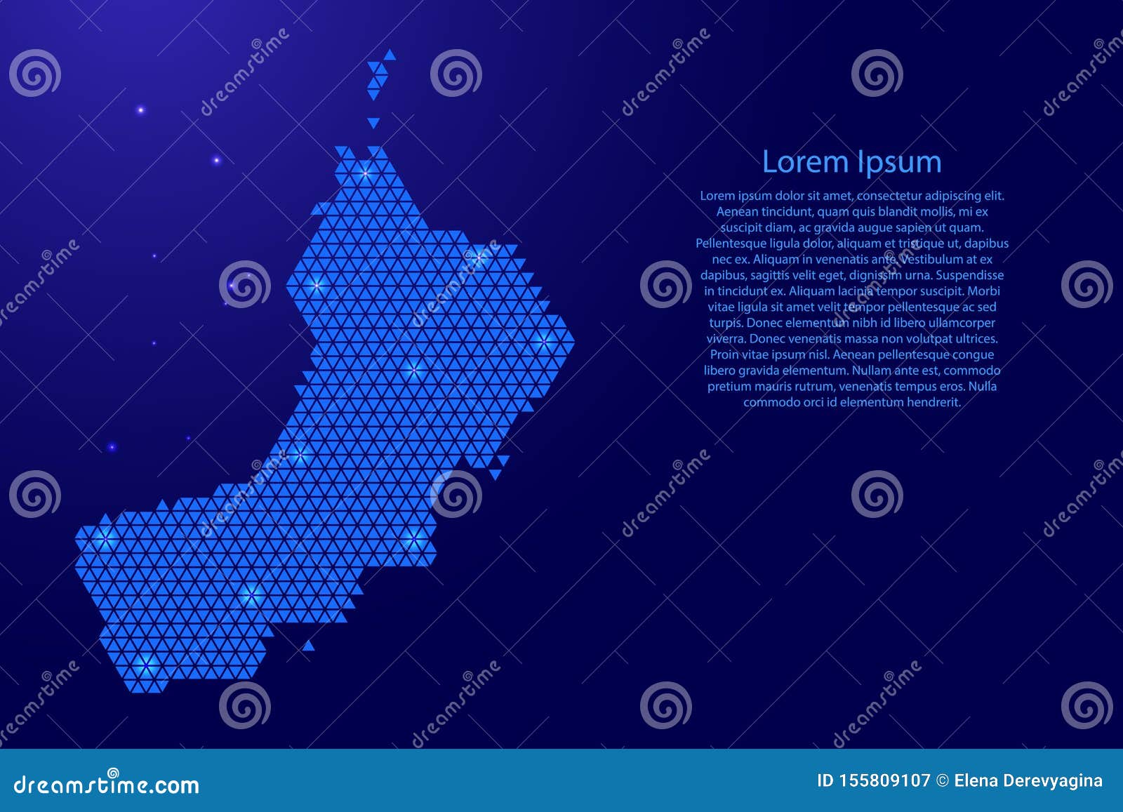Oman Map Abstract Schematic from Blue Triangles Repeating Pattern ...