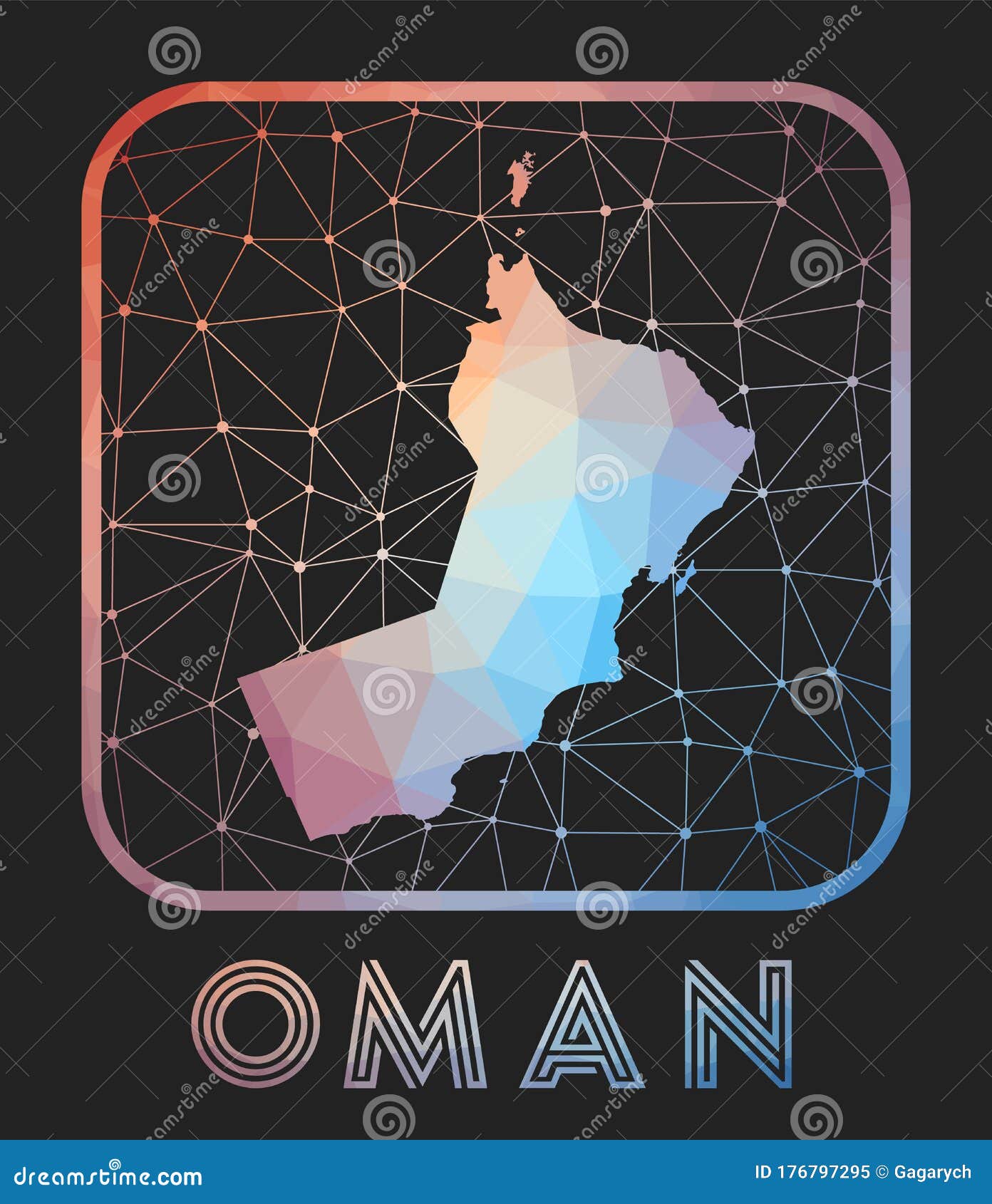 Oman map design. stock vector. Illustration of diamond - 176797295