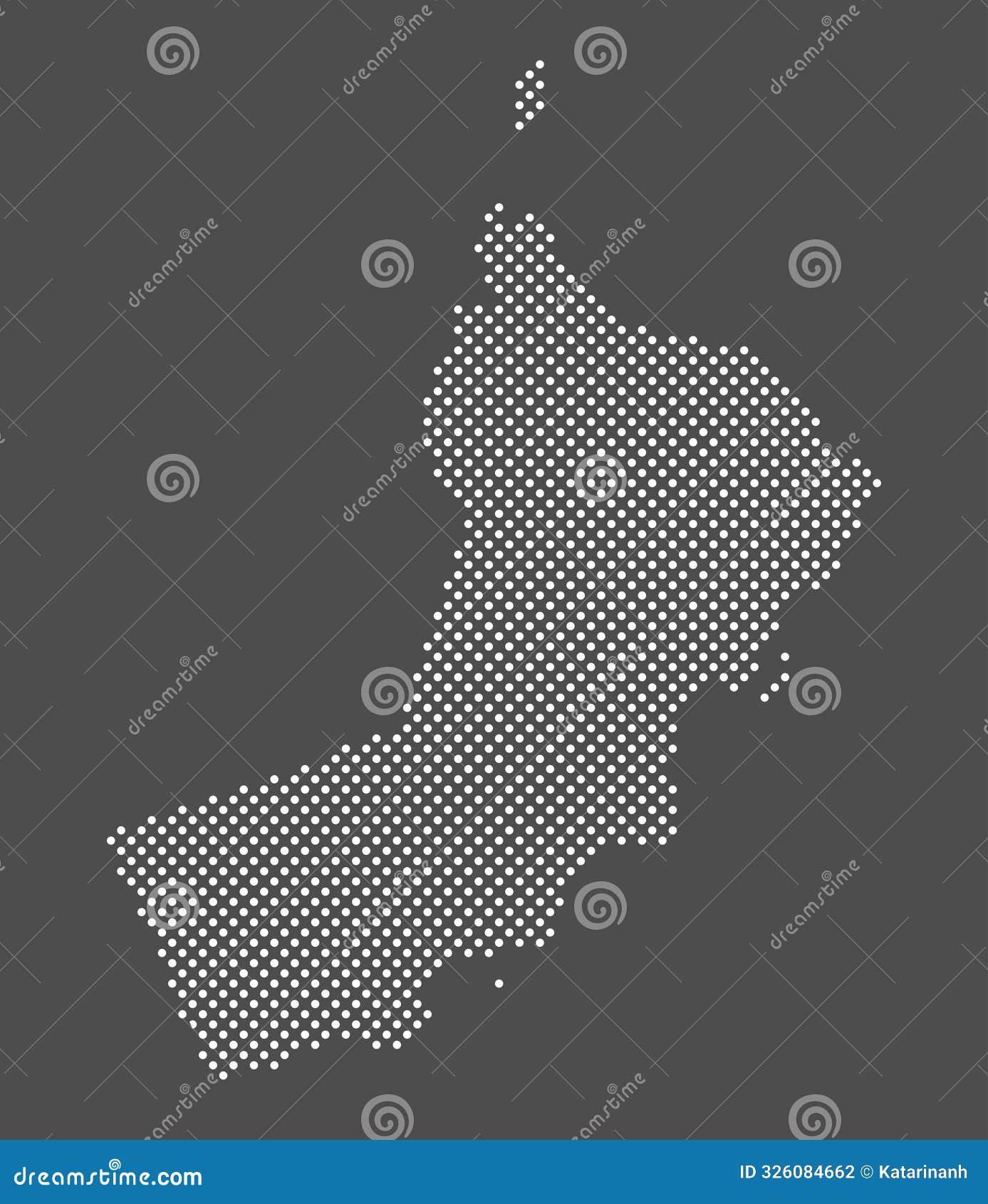 Oman Map Dot On Gray Background. Dotted Map Of Sultanate Of Oman ...