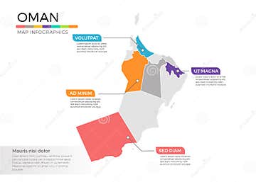 Oman Map Infographics Vector Template with Regions and Pointer Marks ...
