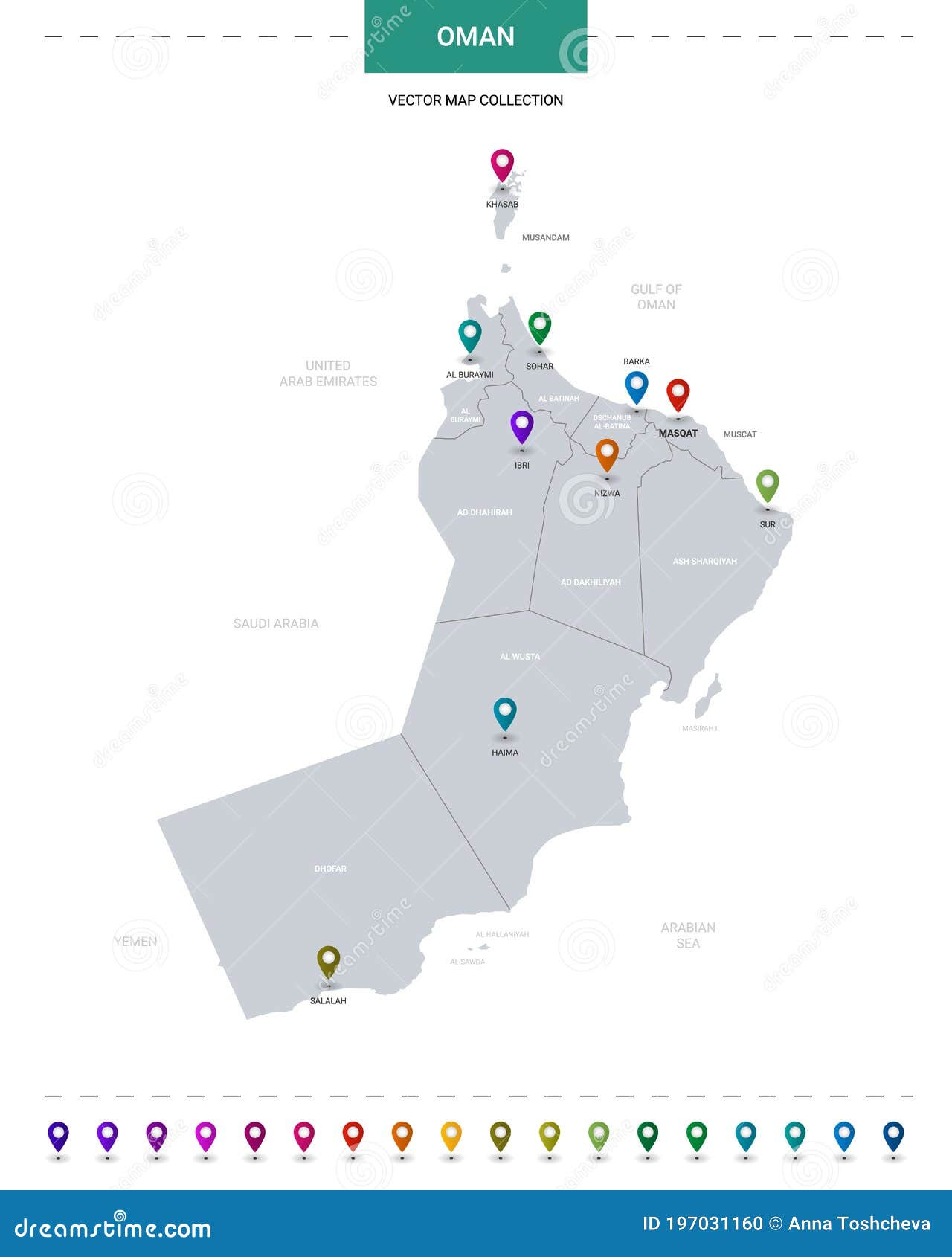 Location Of Oman On The World Map With Enlarged Map Of Oman With Flag ...
