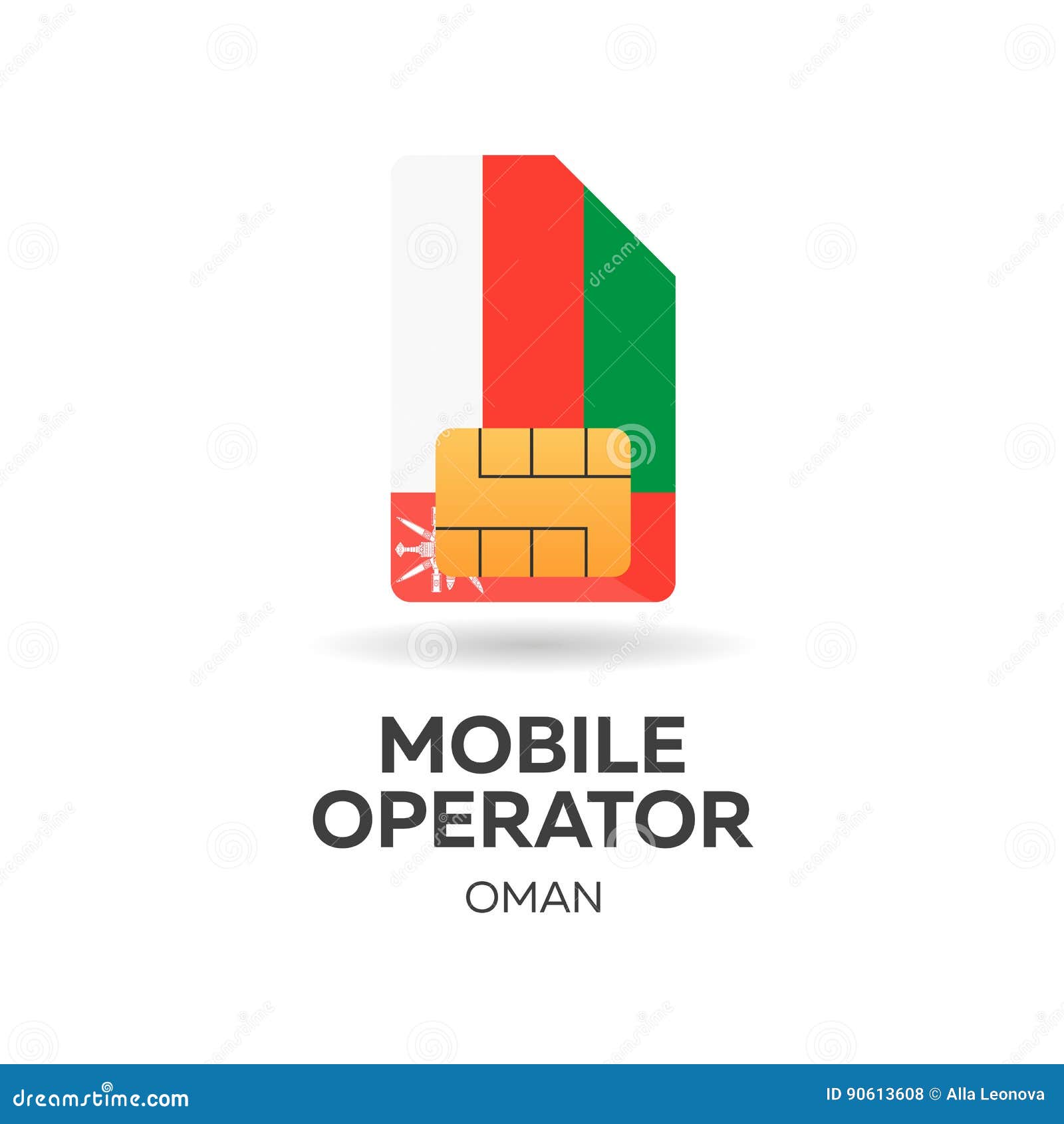 Oman Mobile Operator. SIM Card with Flag. Vector Illustration. Stock ...