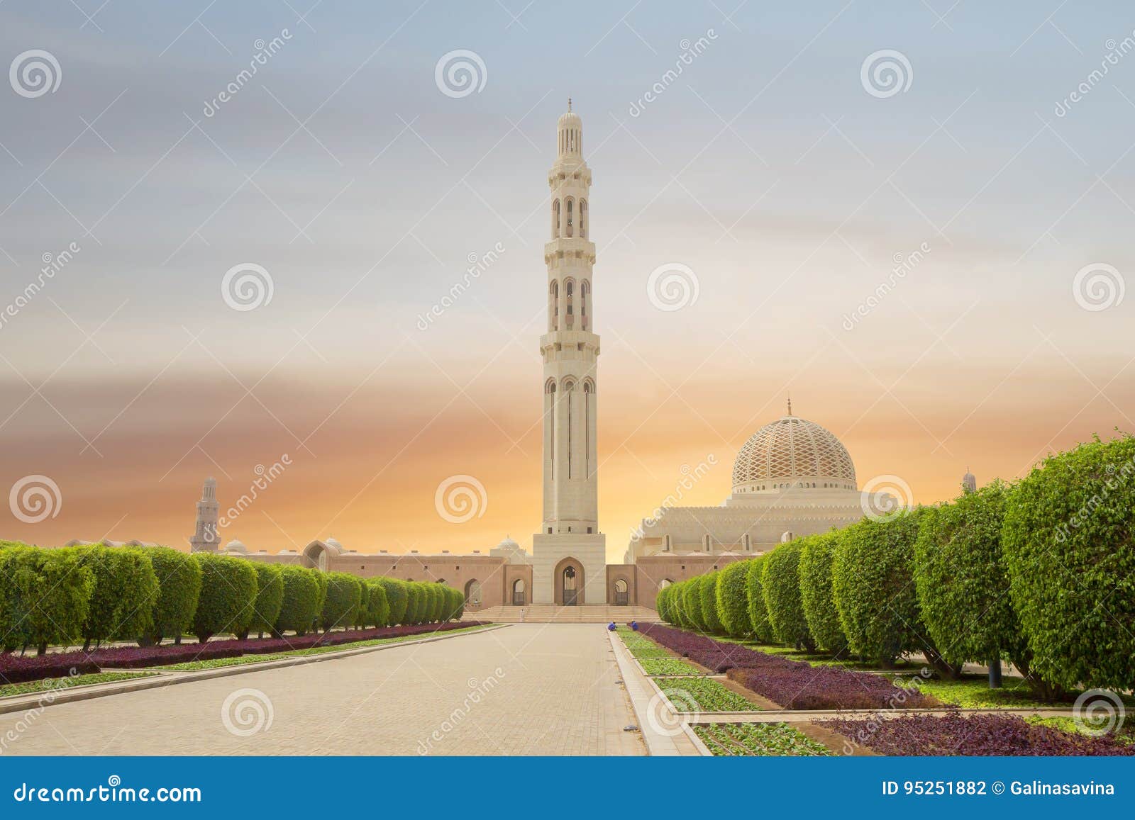 Oman. Muscat. Grand Mosque of Sultan Qaboos. Stock Photo - Image of ...