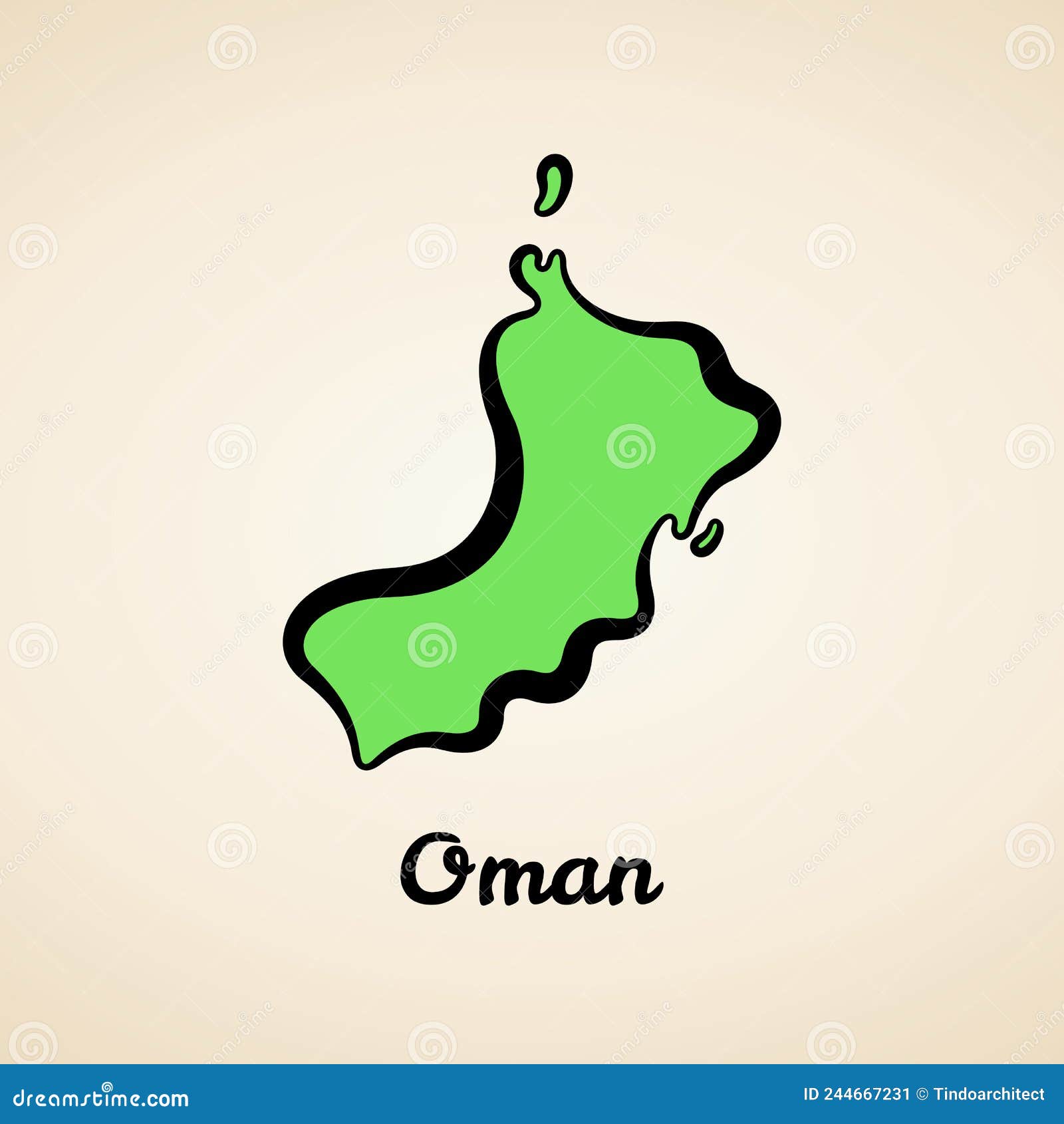 Oman - Outline Map Cartoon Vector | CartoonDealer.com #244667231
