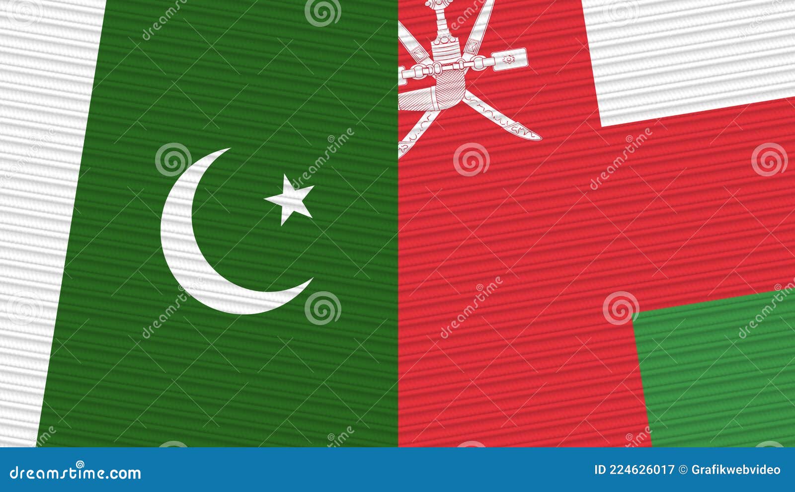 Oman and Pakistan Two Half Flags Together Stock Illustration ...