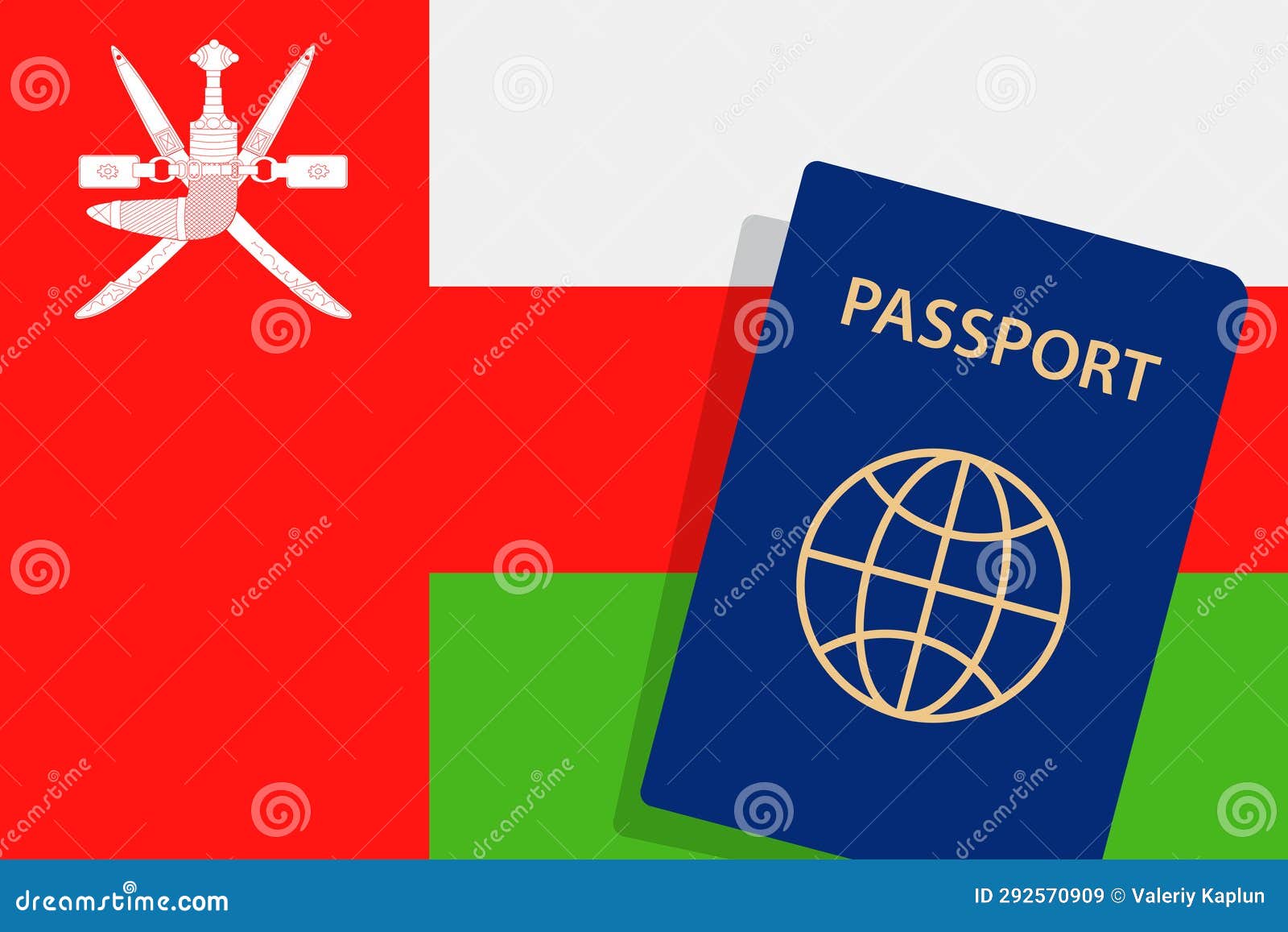 Oman Passport. Oman Flag Background. Vector Illustration Stock Vector ...