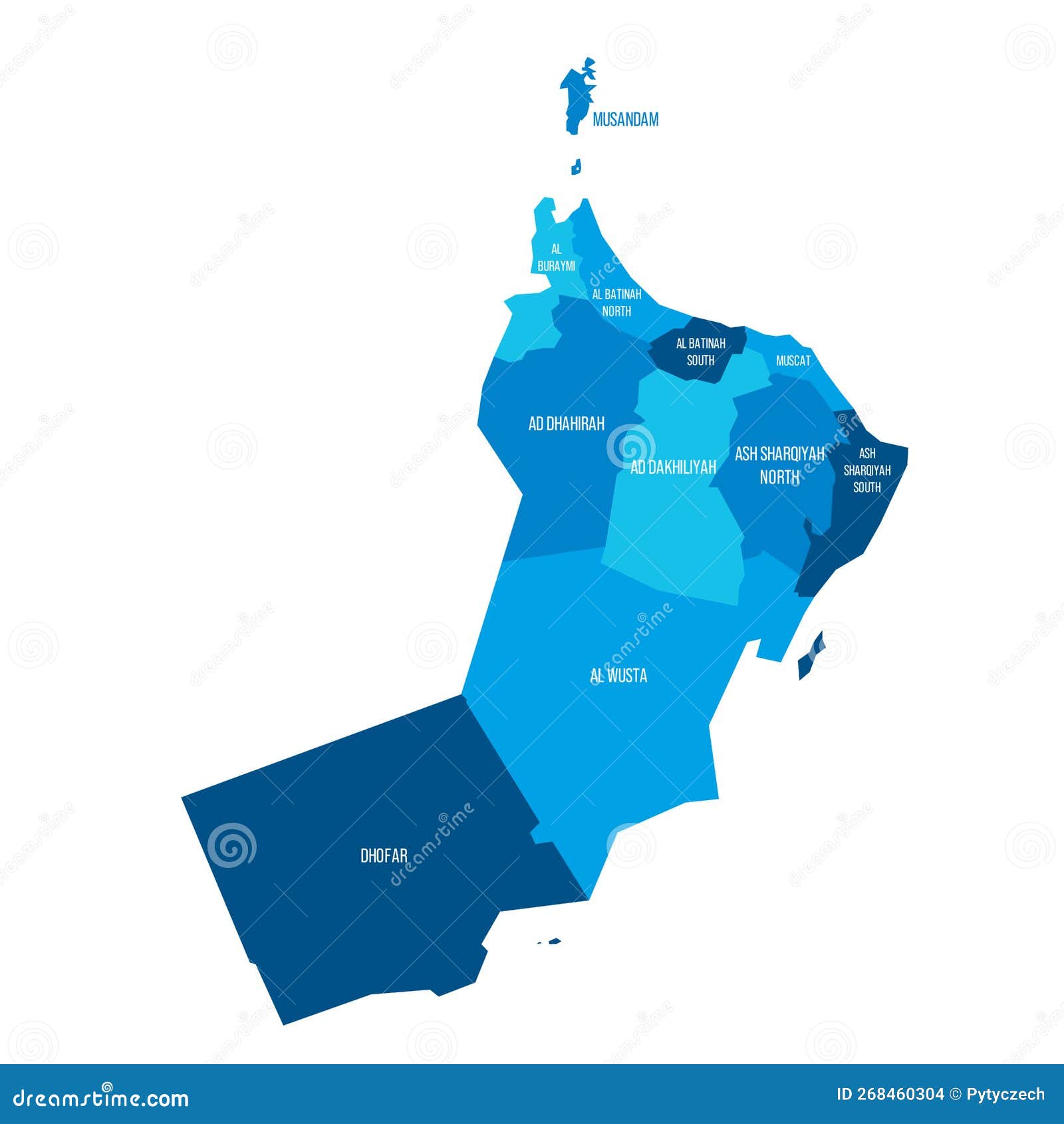 Oman Political Map Of Administrative Divisions Royalty-Free Stock Image ...