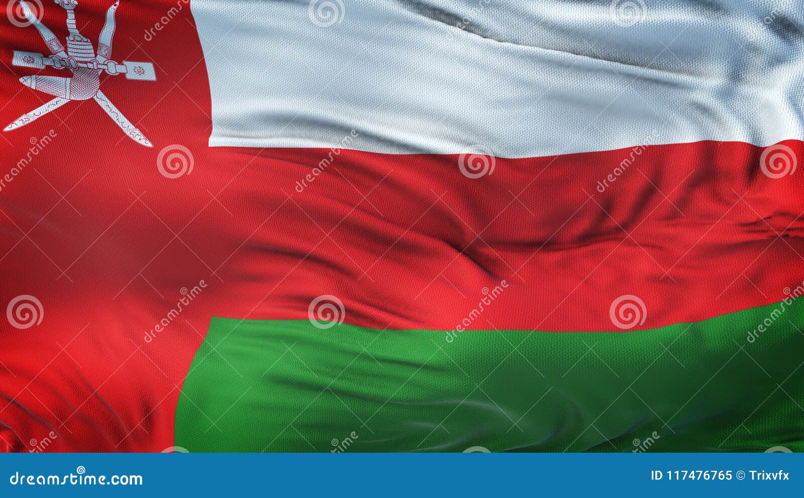 OMAN Realistic Waving Flag Background Stock Illustration - Illustration ...