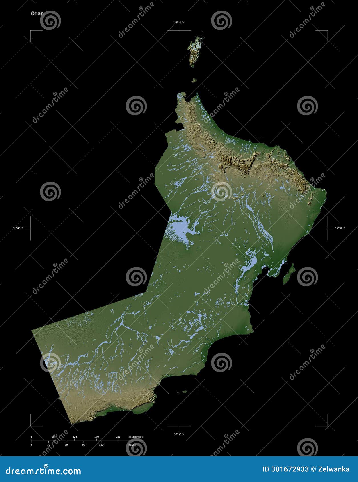 Oman shape on black. Pale stock illustration. Illustration of region ...