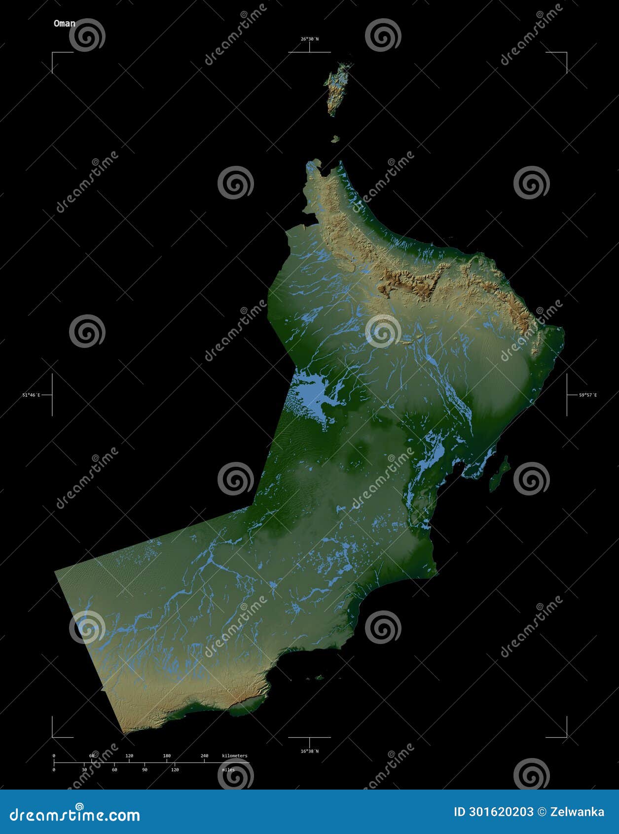 Oman Shape on Black. Physical Stock Illustration - Illustration of ...