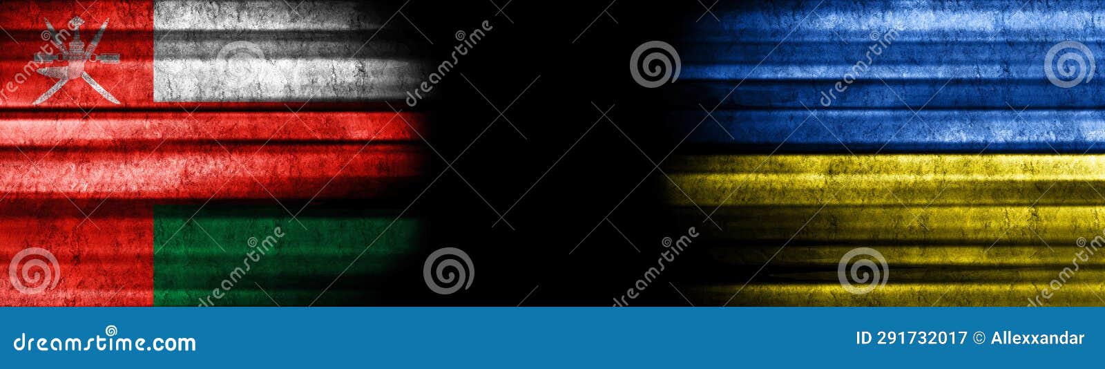 Oman and Ukraine Flags on Black Stock Image - Image of trade, national ...