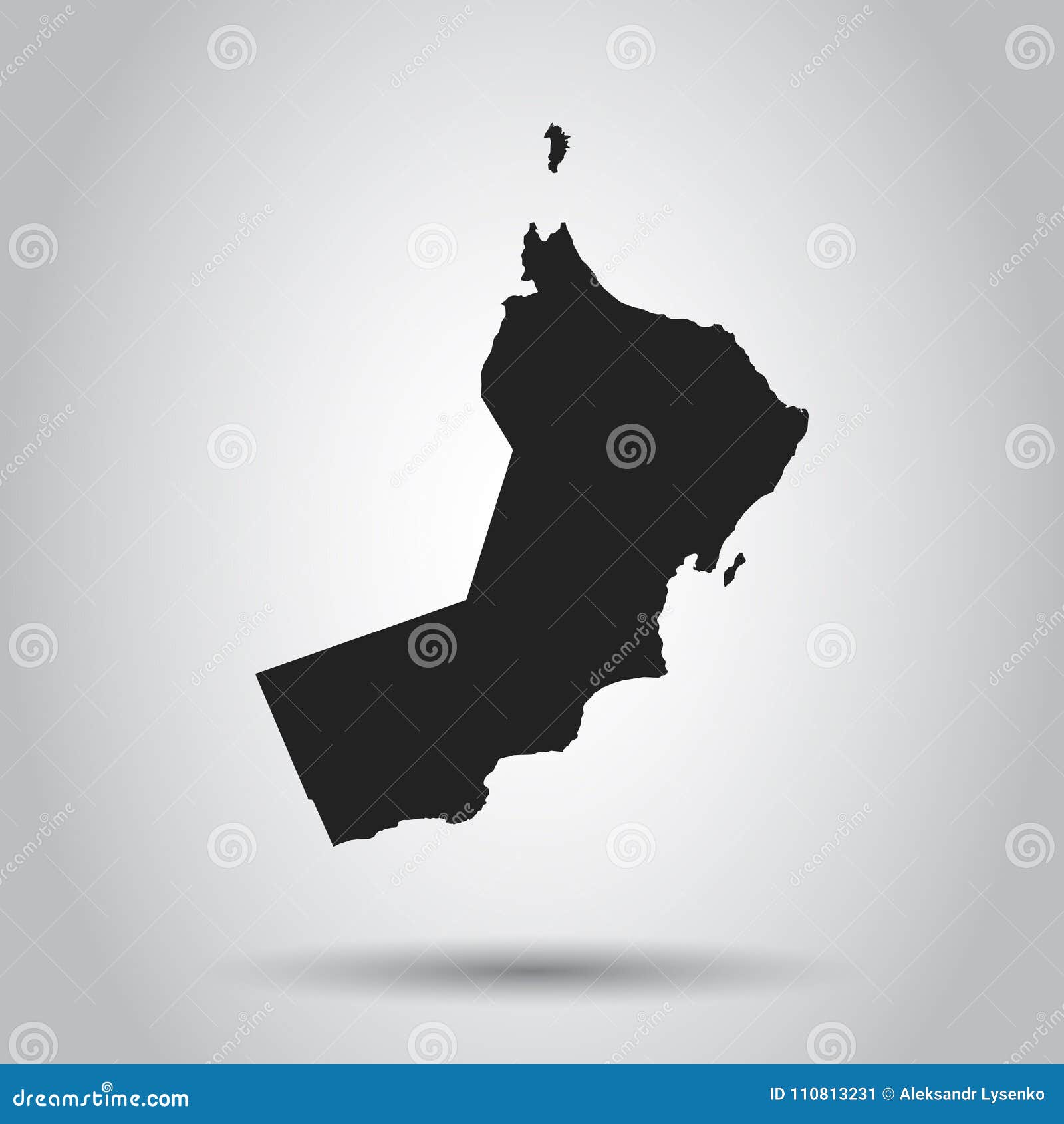 Oman Map. Black Silhouette Country Map Isolated On White Background ...