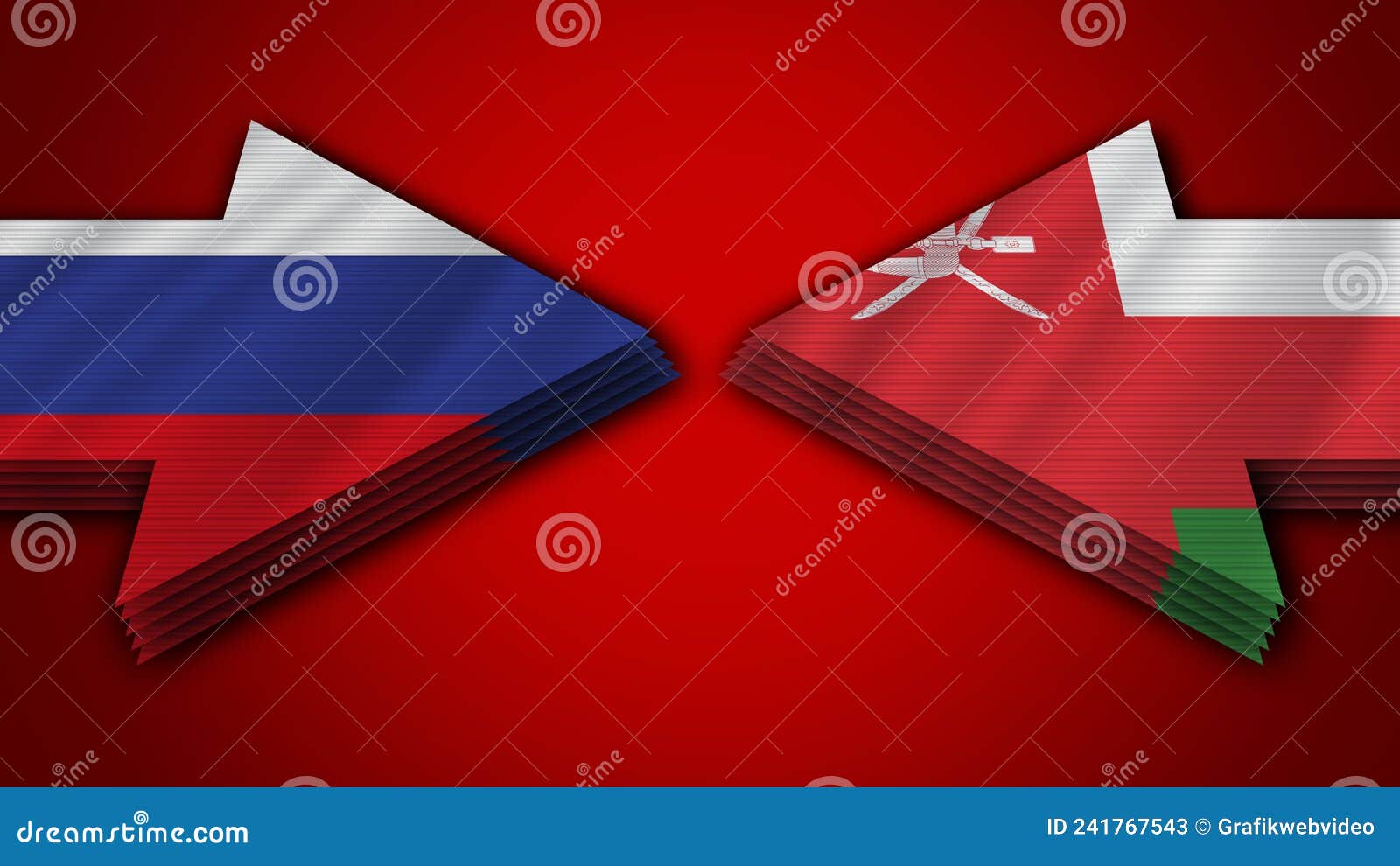 Oman Vs Russia Arrow Flags â€“ 3D Illustrations Stock Illustration ...