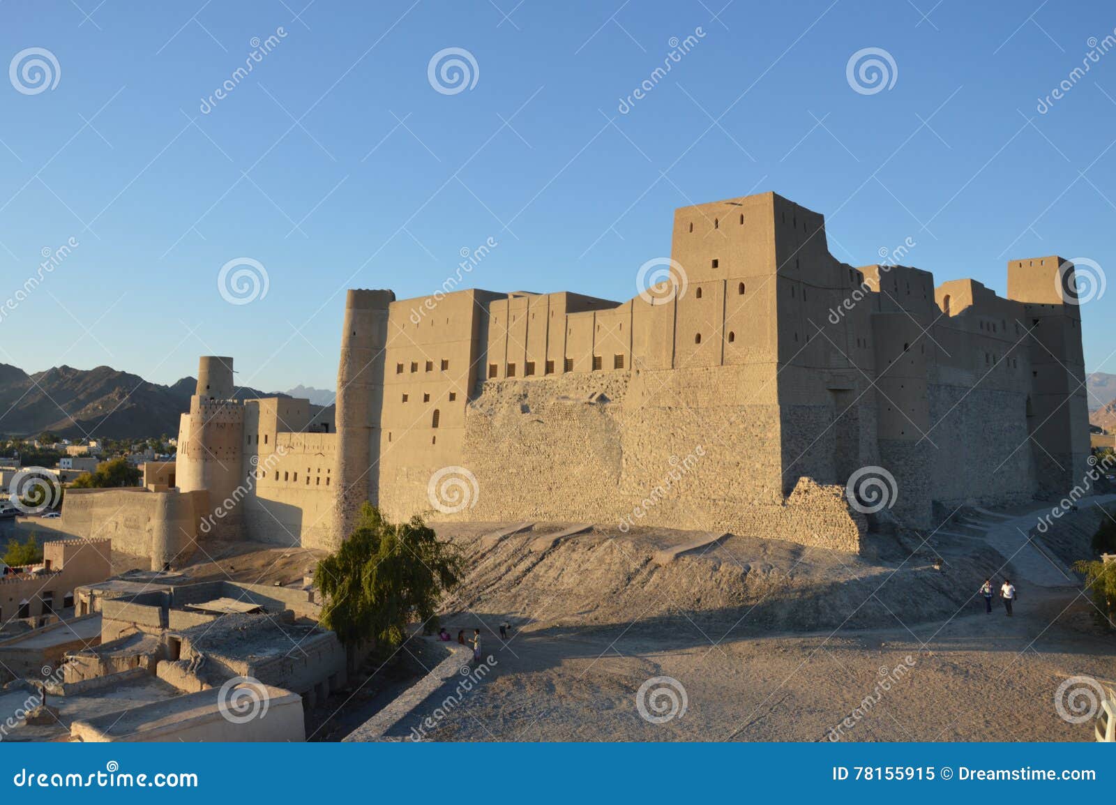 Omani castle stock image. Image of desert, landscape - 78155915