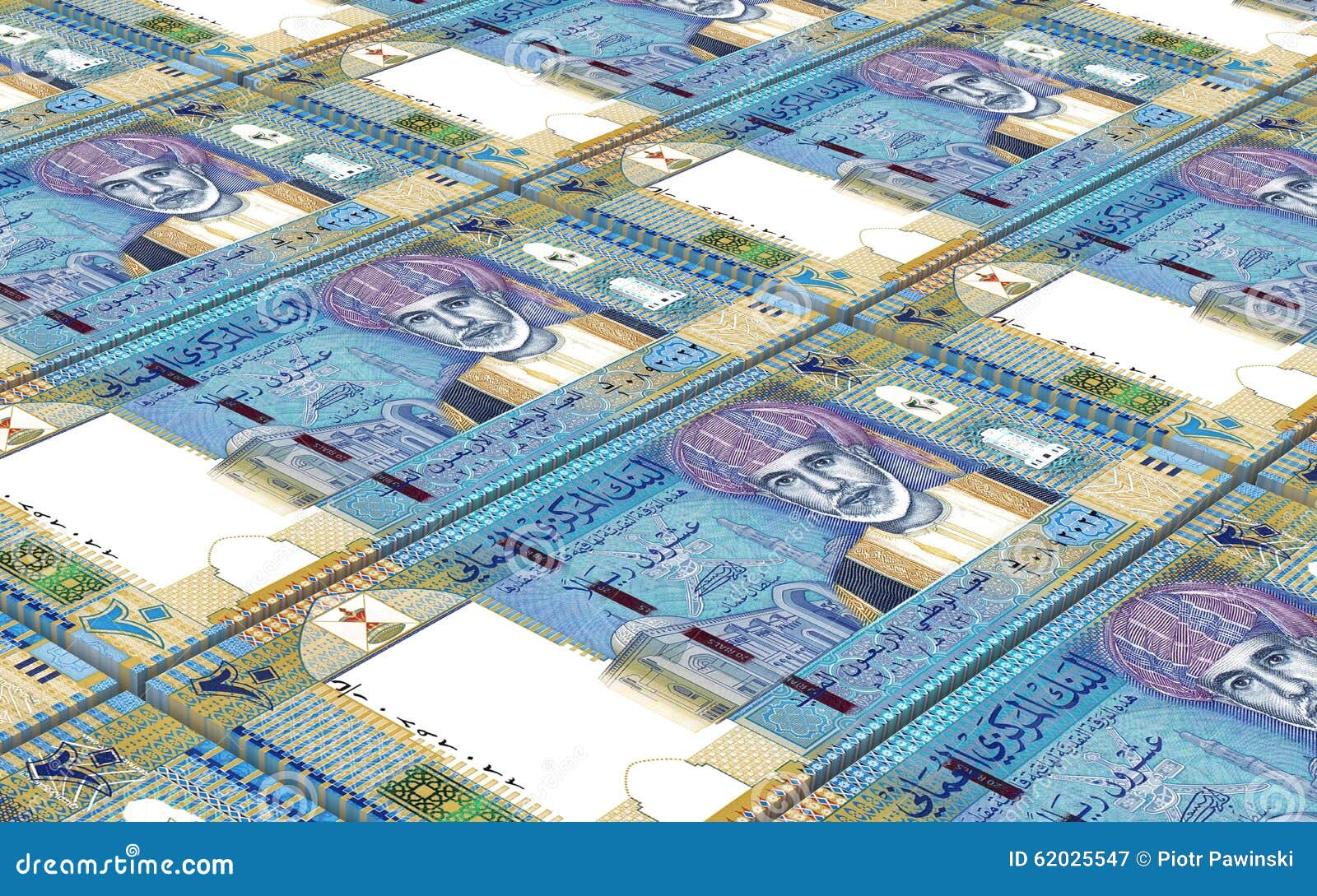 Omani Rials Bills Stacked Background. Stock Illustration - Illustration ...