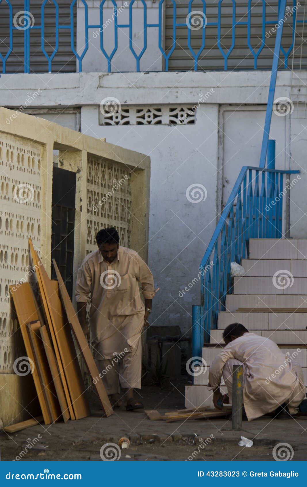 Omani Workers in the Street Editorial Stock Photo - Image of ...