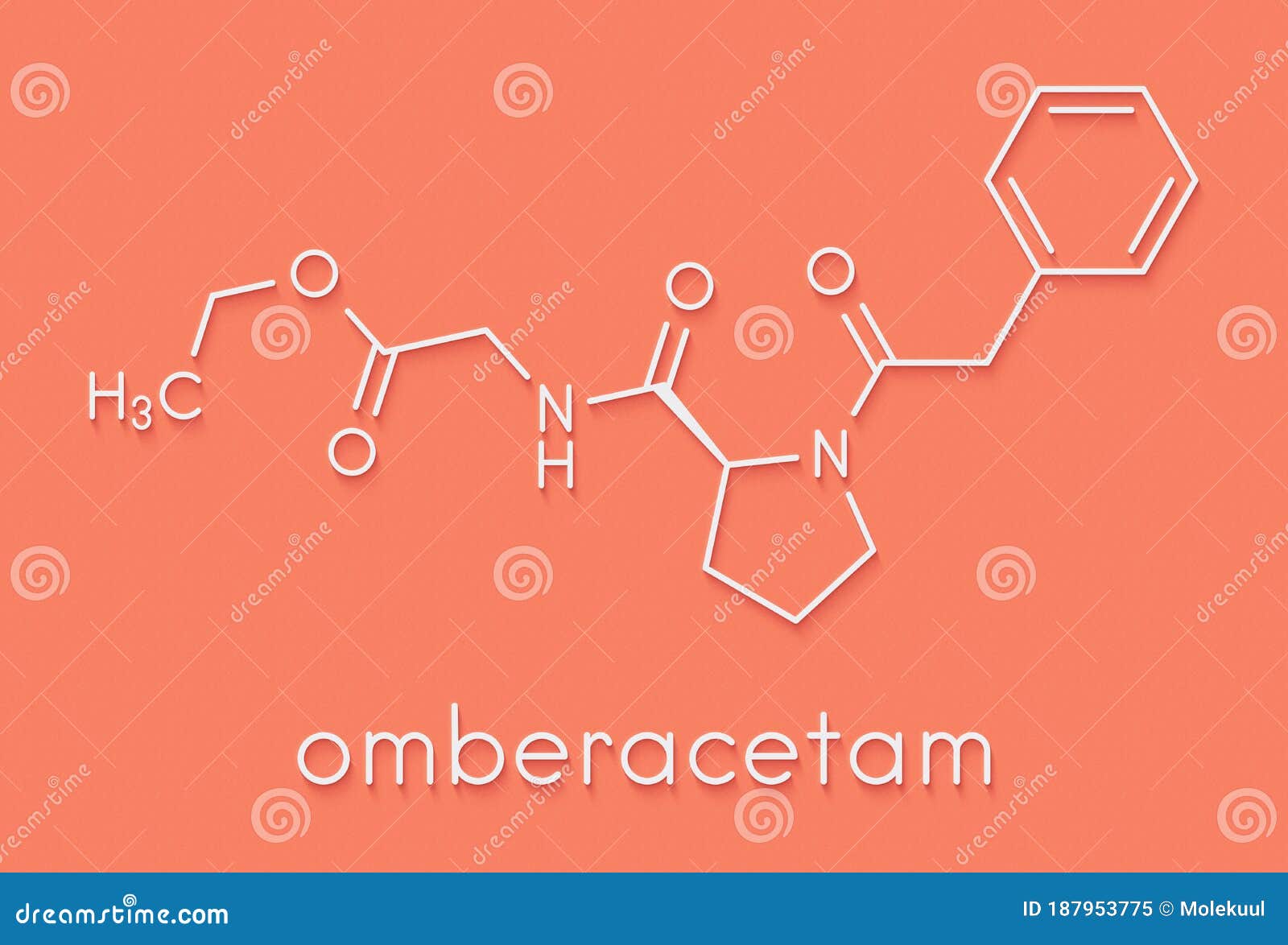 Omberacetam Molecule. Synthetic Nootropic Compound From The Racetam ...