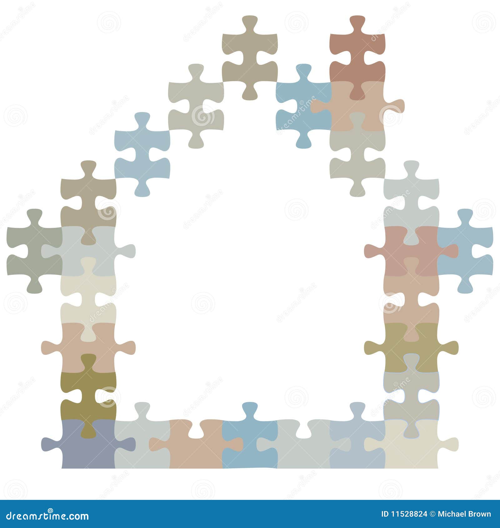 Ome Of Jigsaw Puzzle Pieces Shape A House Vector Illustration ...