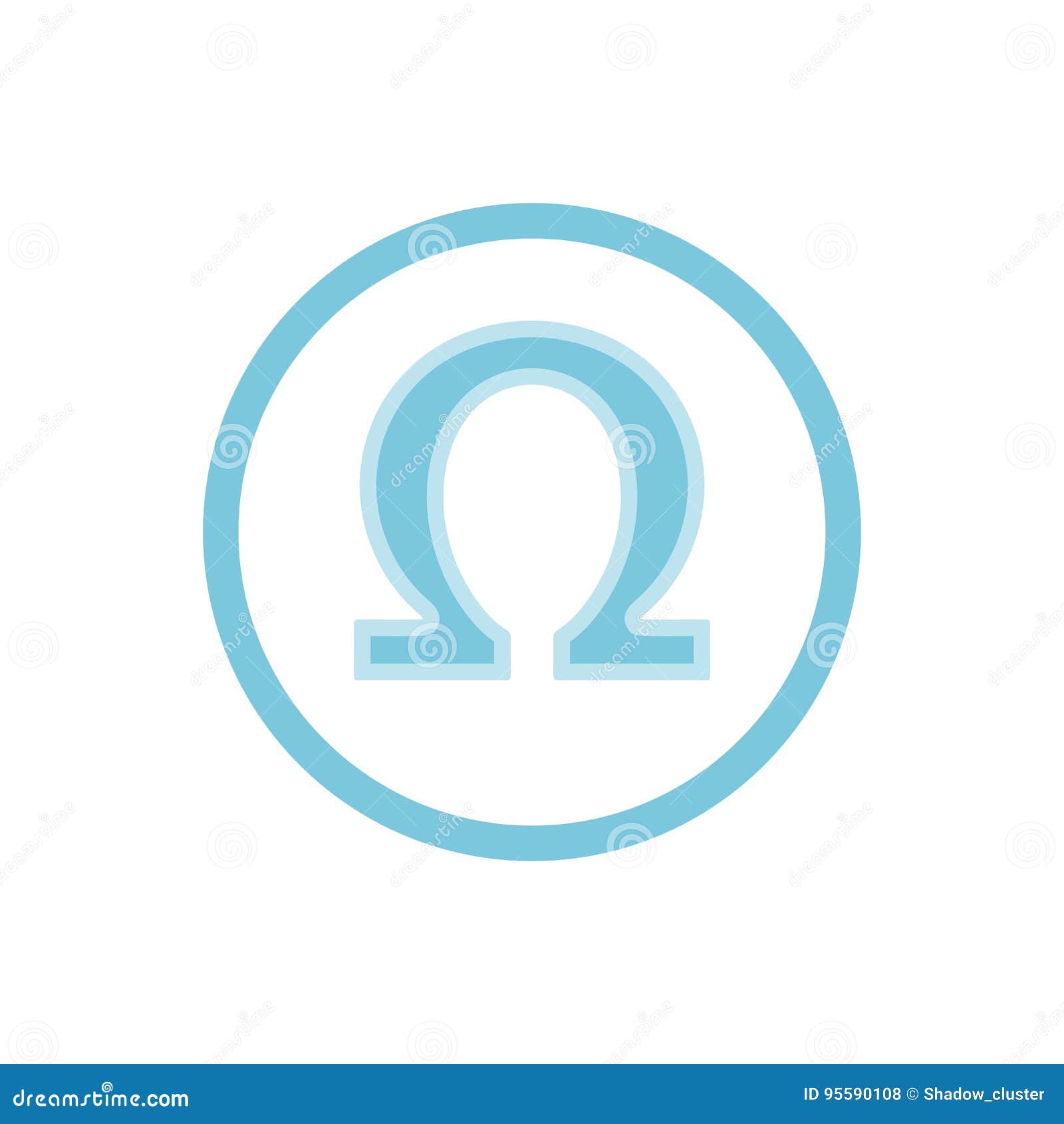 Omega Acid Blue Round Icon stock vector. Illustration of pharmaceutical ...