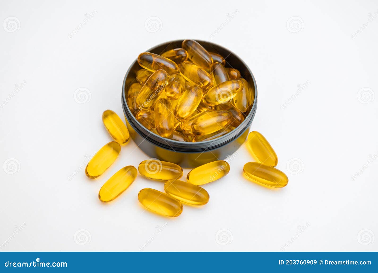 Omega 3 capsules in a jar stock image. Image of healthy - 203760909