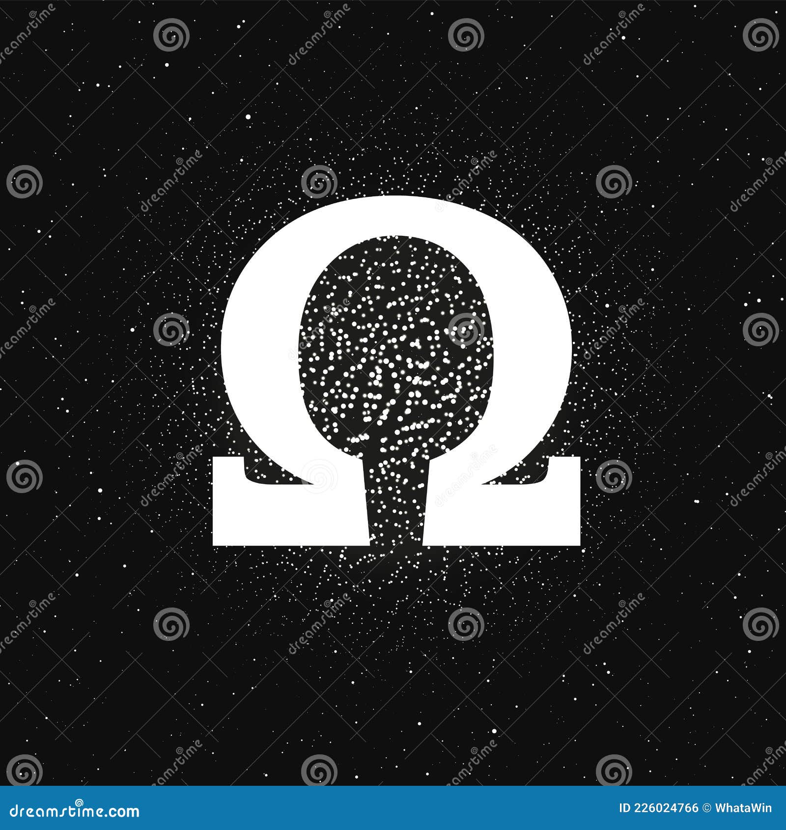 Omega Letter Symbol Isolated on Black Background. Logo Elements Stock ...