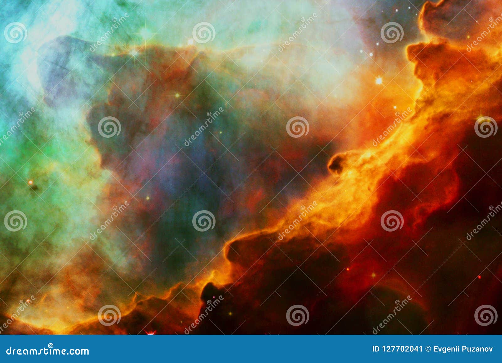 The Omega Nebula or Swan Nebula in Outer Space. Stock Illustration ...