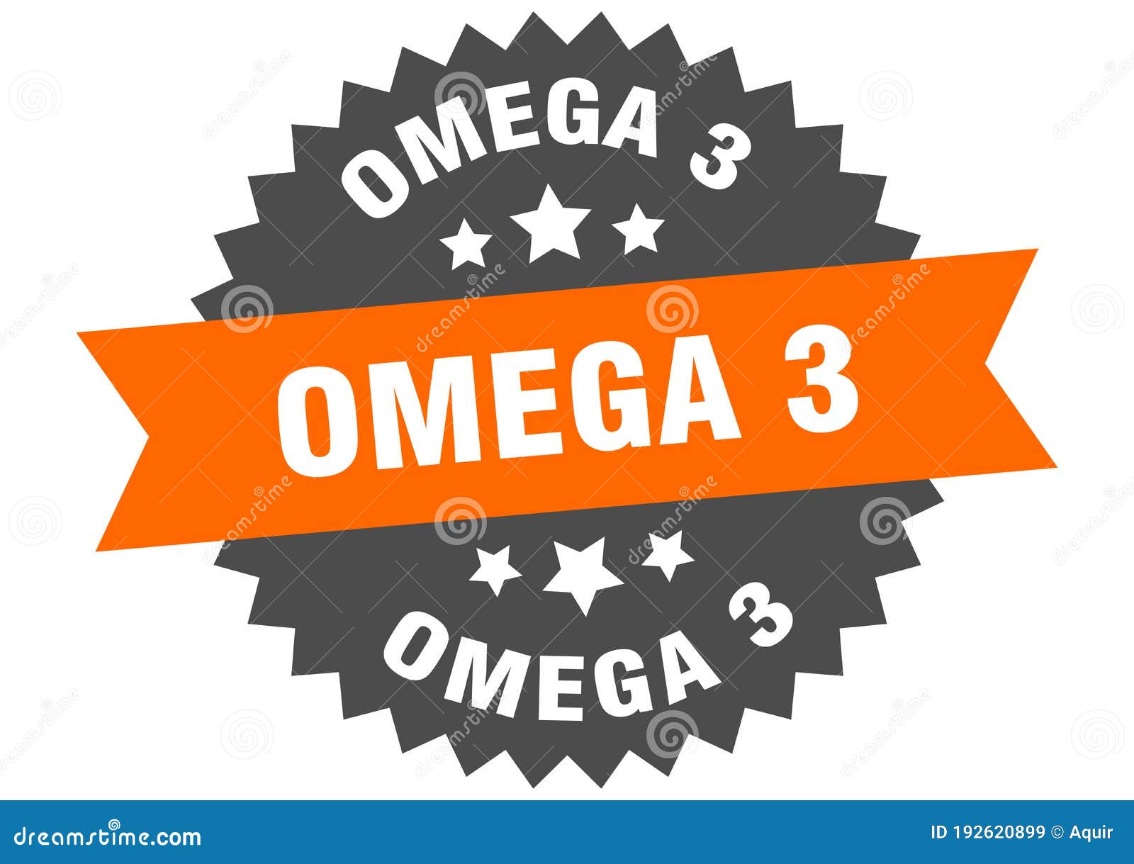 Orange Omega 3 Omega 3 Three Omega 3 3 Sign Label Seal Badge Sticker ...