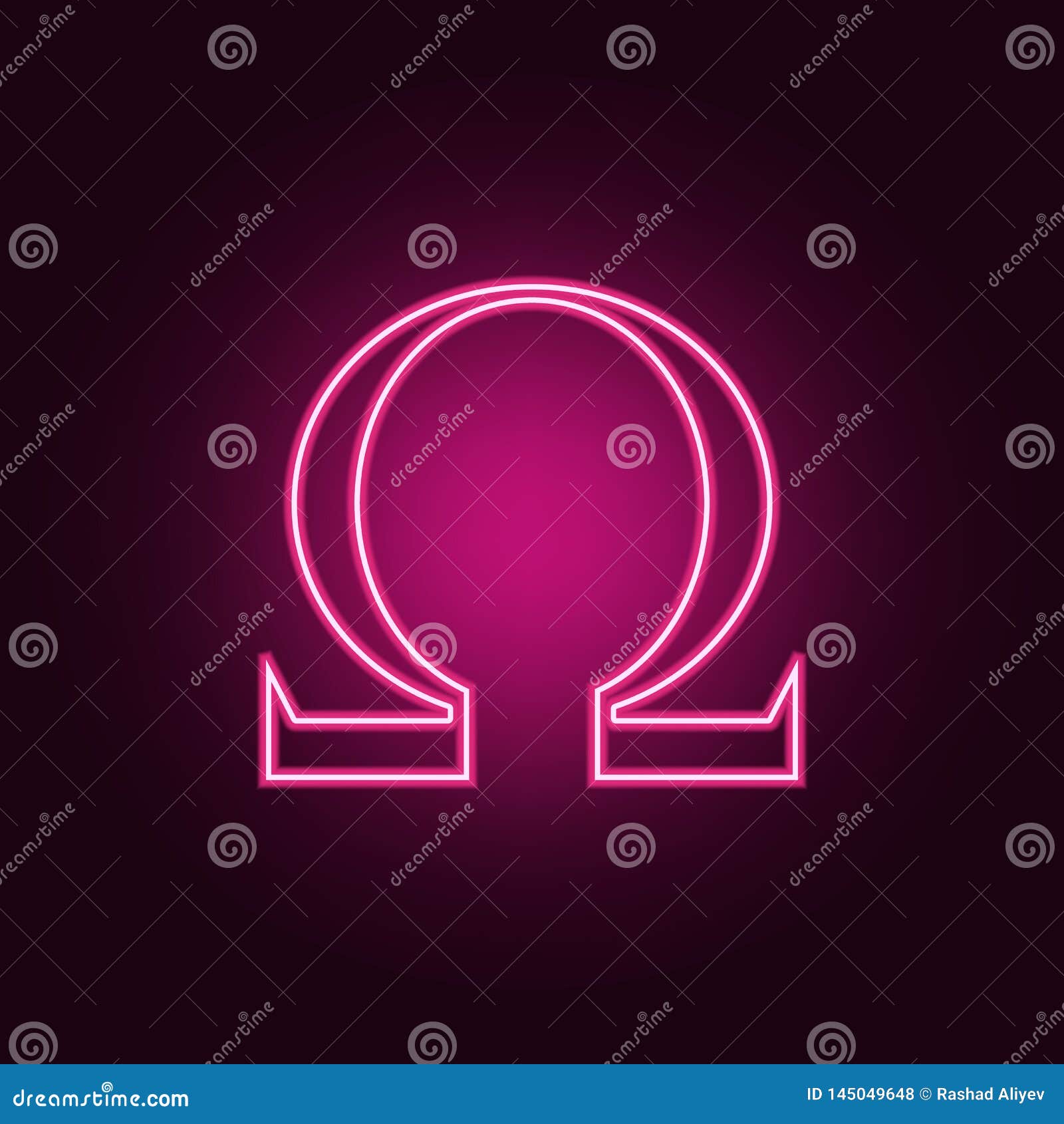 Omega Sign Icon. Elements of Web in Neon Style Icons Stock Illustration ...