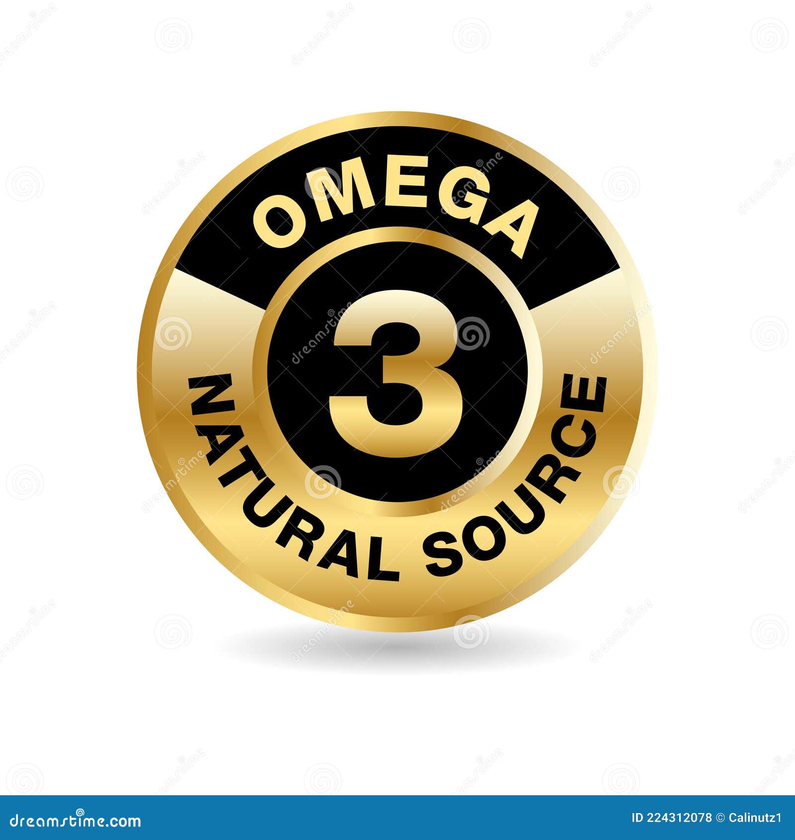 Omega 3 Source Vector Round Badge Logo Icon Stock Vector - Illustration ...