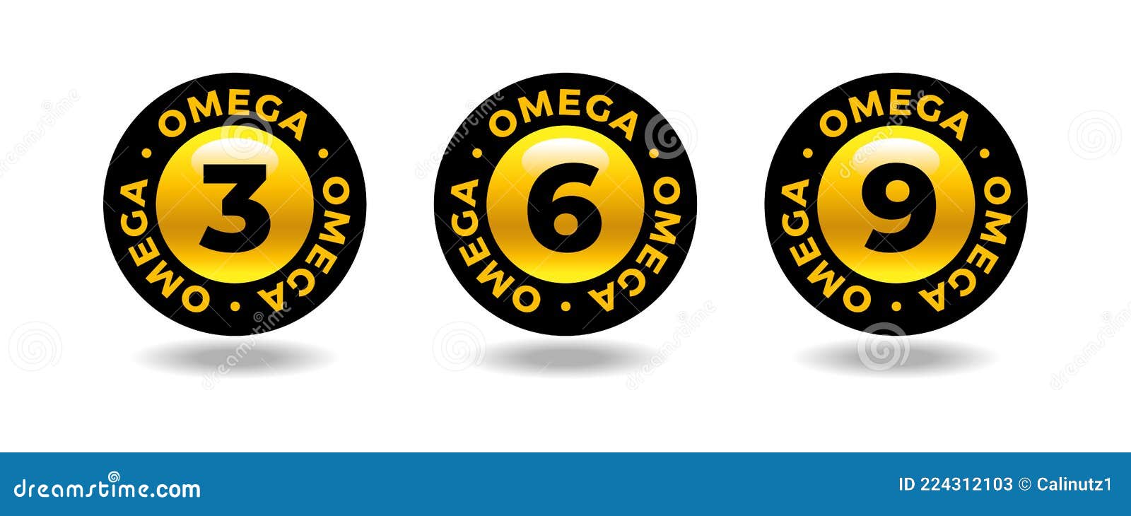 Omega 3 Badge On White Royalty-Free Stock Photo | CartoonDealer.com ...